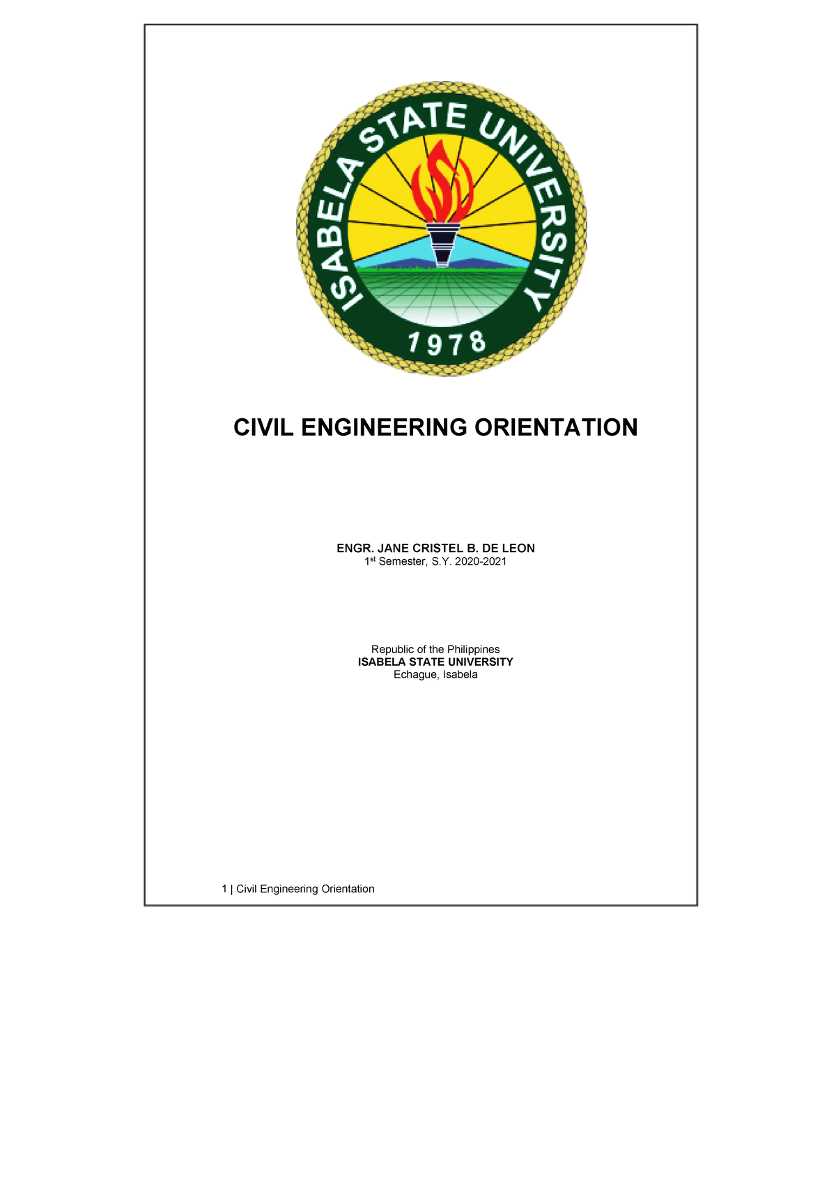 Ce-113-module-1st sem - CIVIL ENGINEERING ORIENTATION ENGR. JANE ...