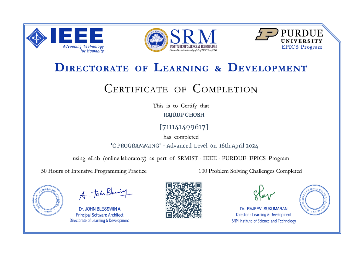 Certficate - pps science - RAJRUP GHOSH [711141499617] 'C PROGRAMMING ...