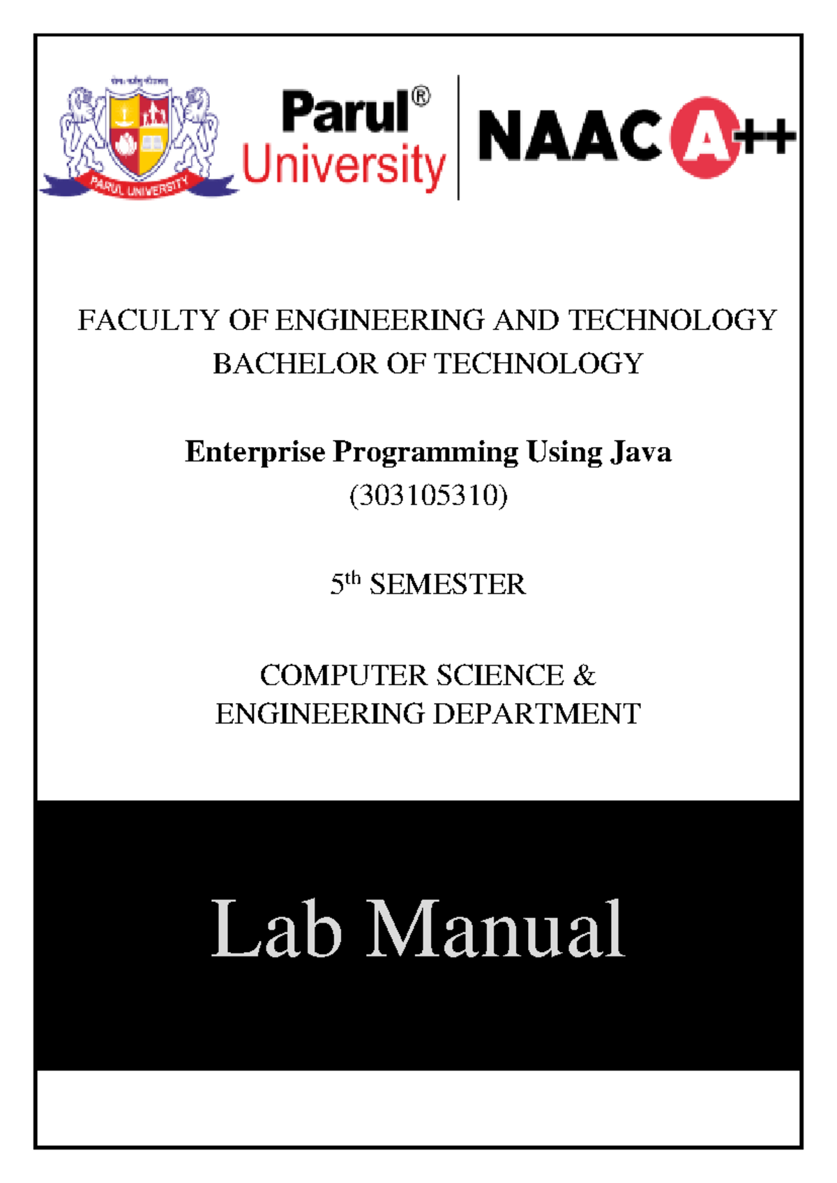 EP Lab Manual Manish Complete 15 Practicals - FACULTY OF ENGINEERING AND TECHNOLOGY BACHELOR OF ...