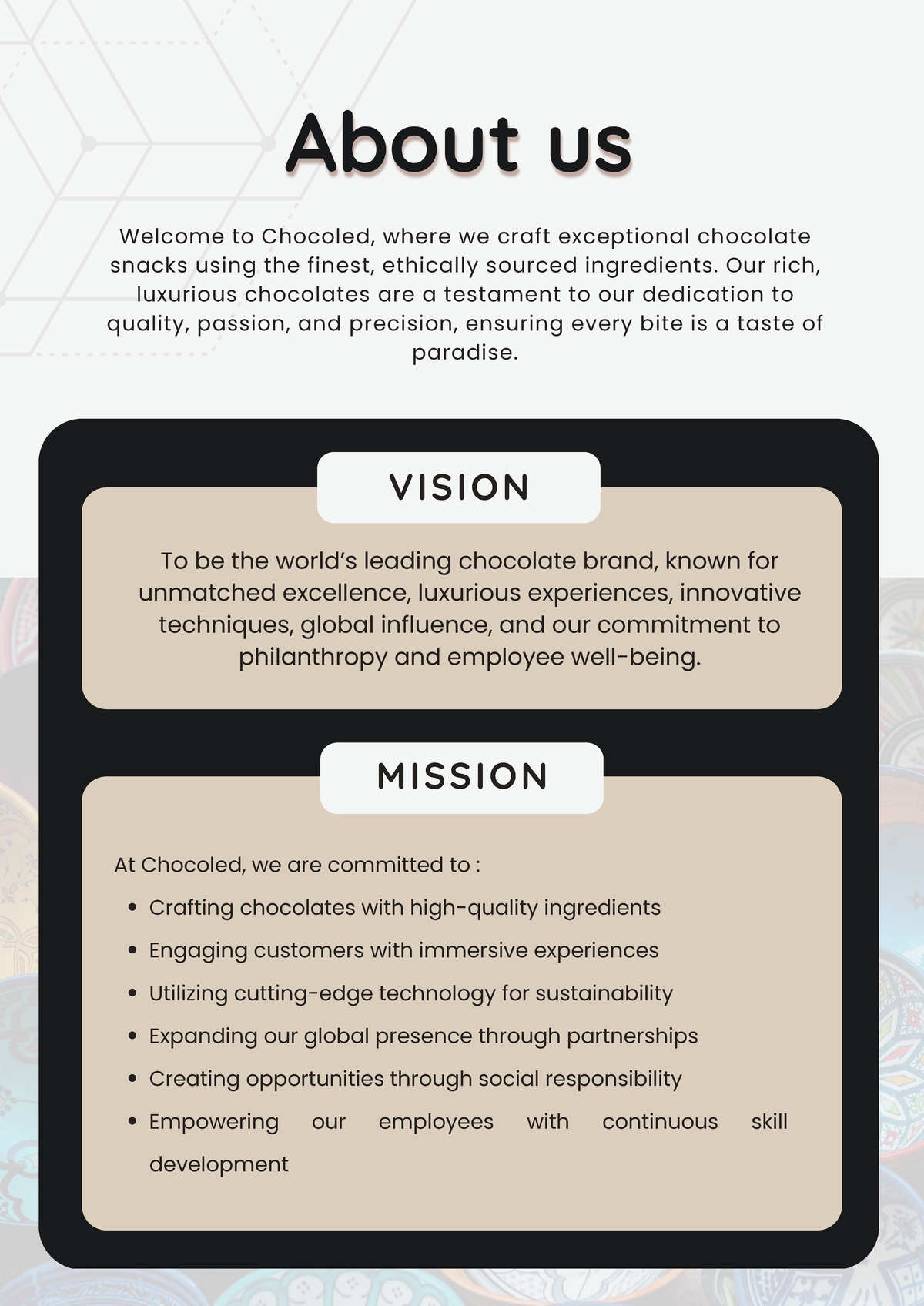 Red and Yellow Simple Vision and Mission Poster - Welcome to Chocoled ...