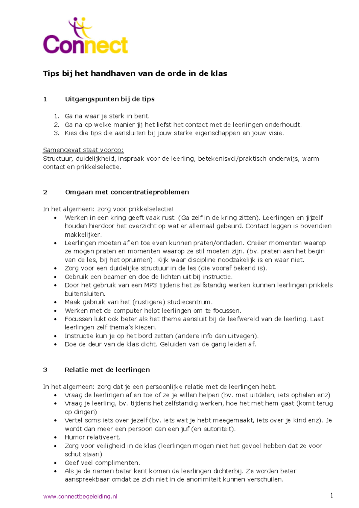 Tips bij het handhaven van orde in de klas - Ga na waar je sterk in ...