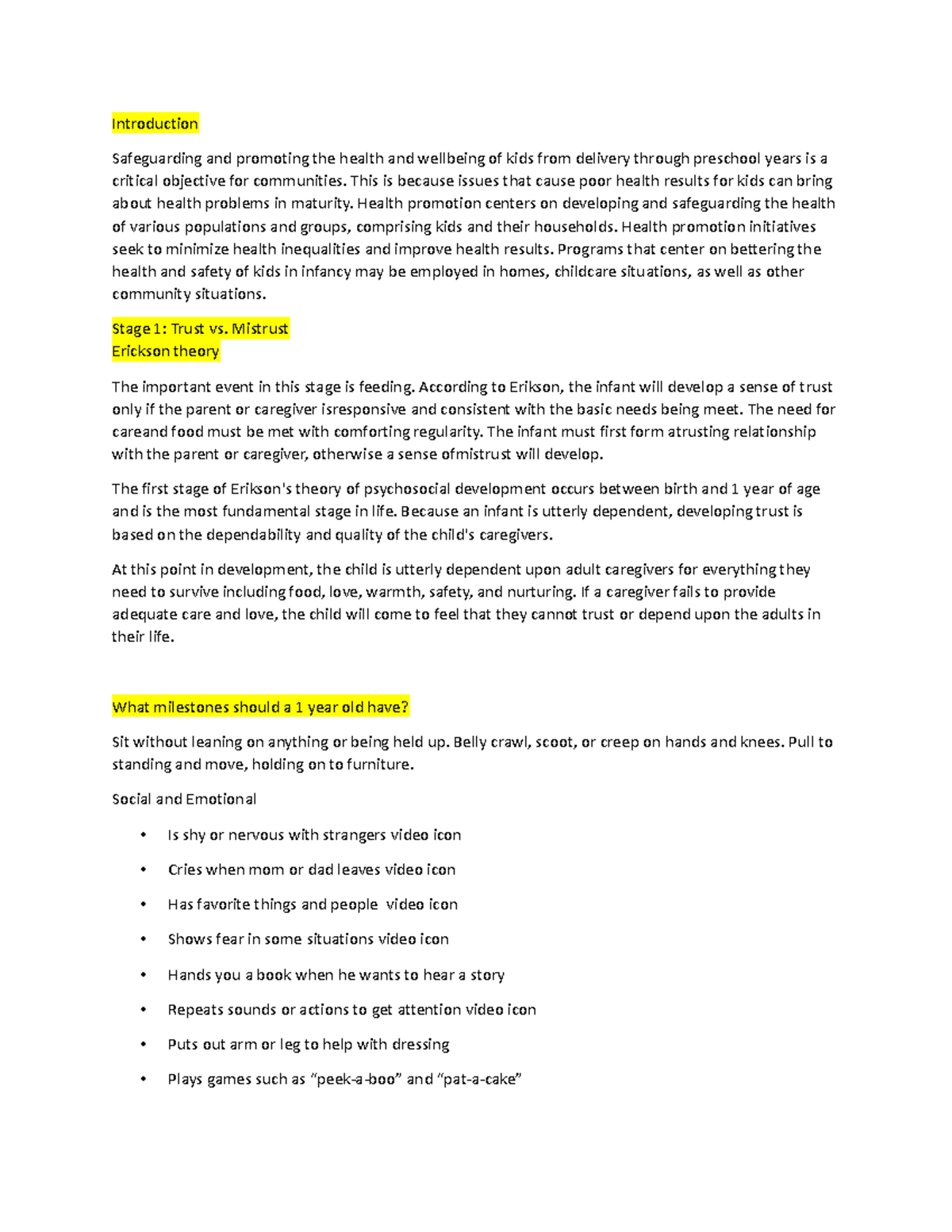 Early childhood health promotion - Introduction Safeguarding and ...