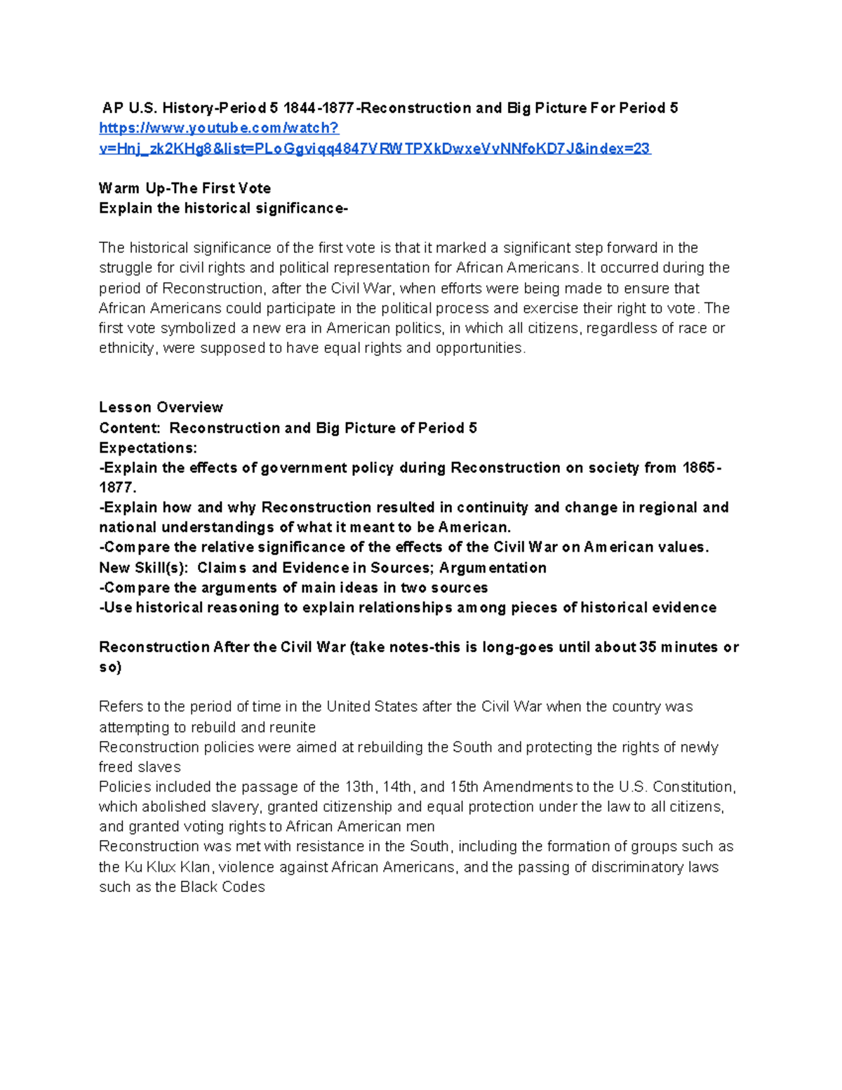 Copy of 7 Period 5 Reconstruction and Big Picture for Period 5 - AP U ...