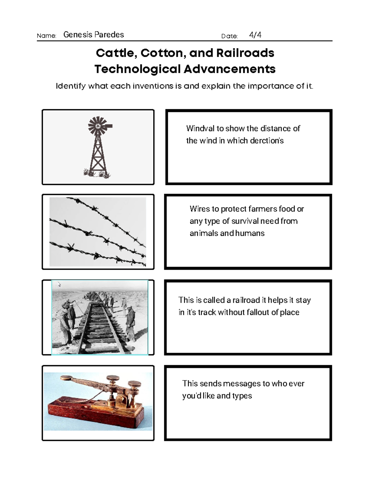 Genesis Paredes - Cattle, Cotton, and Railroads Technological ...