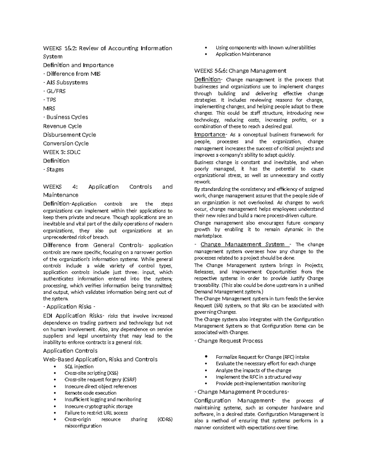 ISOM - WEEKS 1&2: Review of Accounting Information System Definition ...