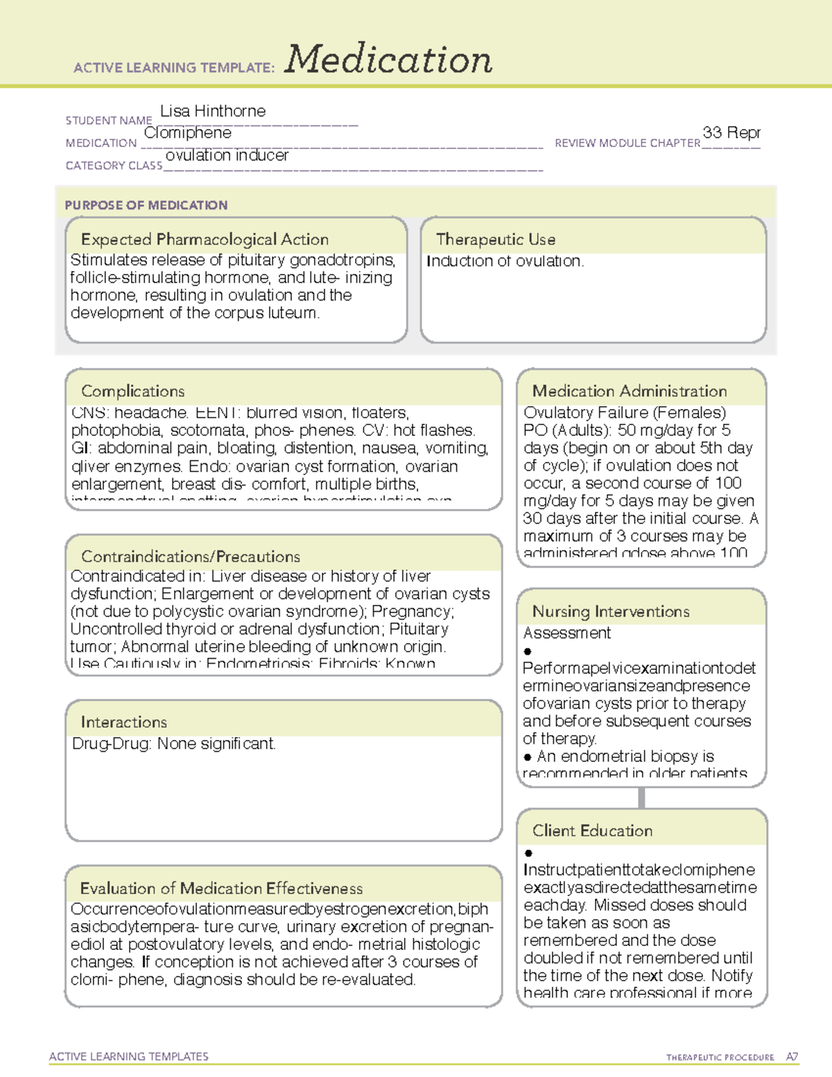 Clomiphene - medicaid - ACTIVE LEARNING TEMPLATES THERAPEUTIC PROCEDURE ...