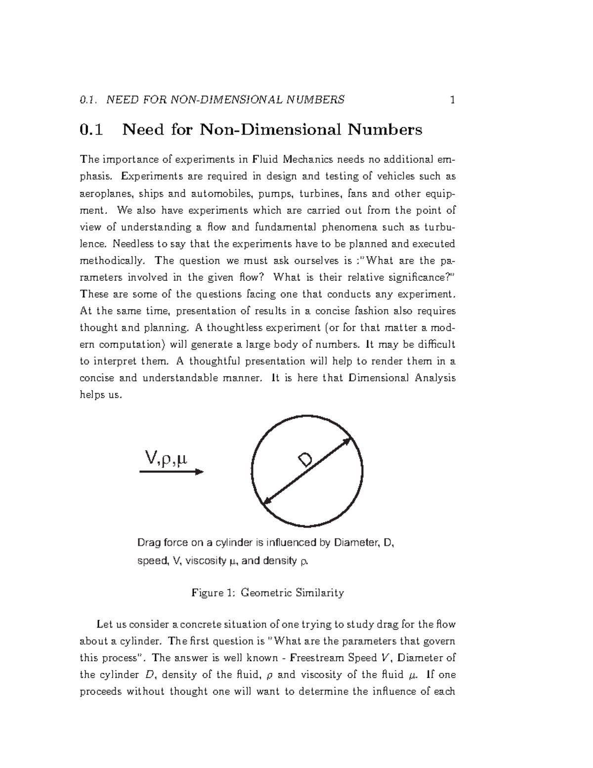 Dimensional Analysis - 0. NEED FOR NON-DIMENSIONAL NUMBERS 1 0 Need for ...