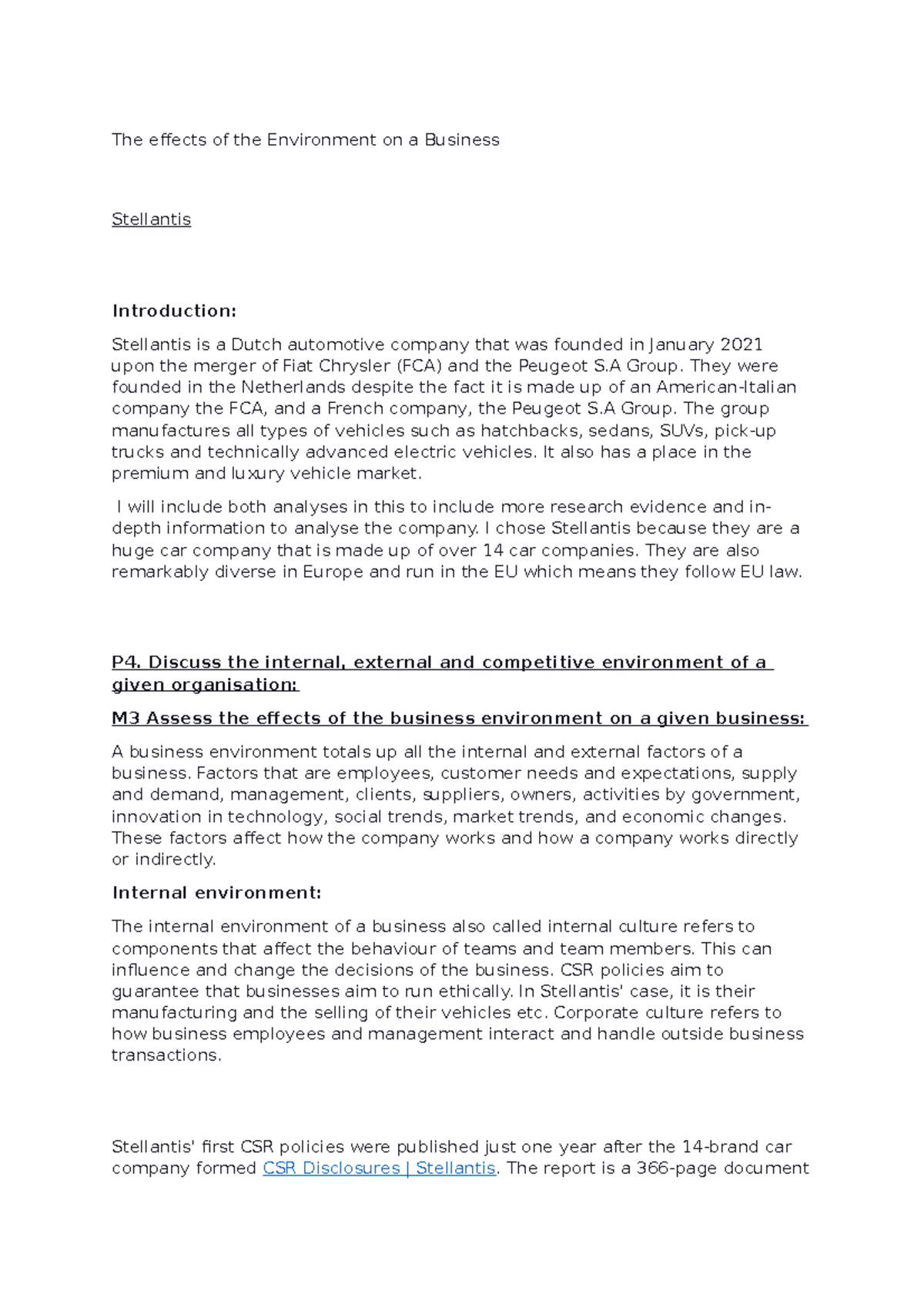 The affects of the Environment on a Business - The effects of the ...
