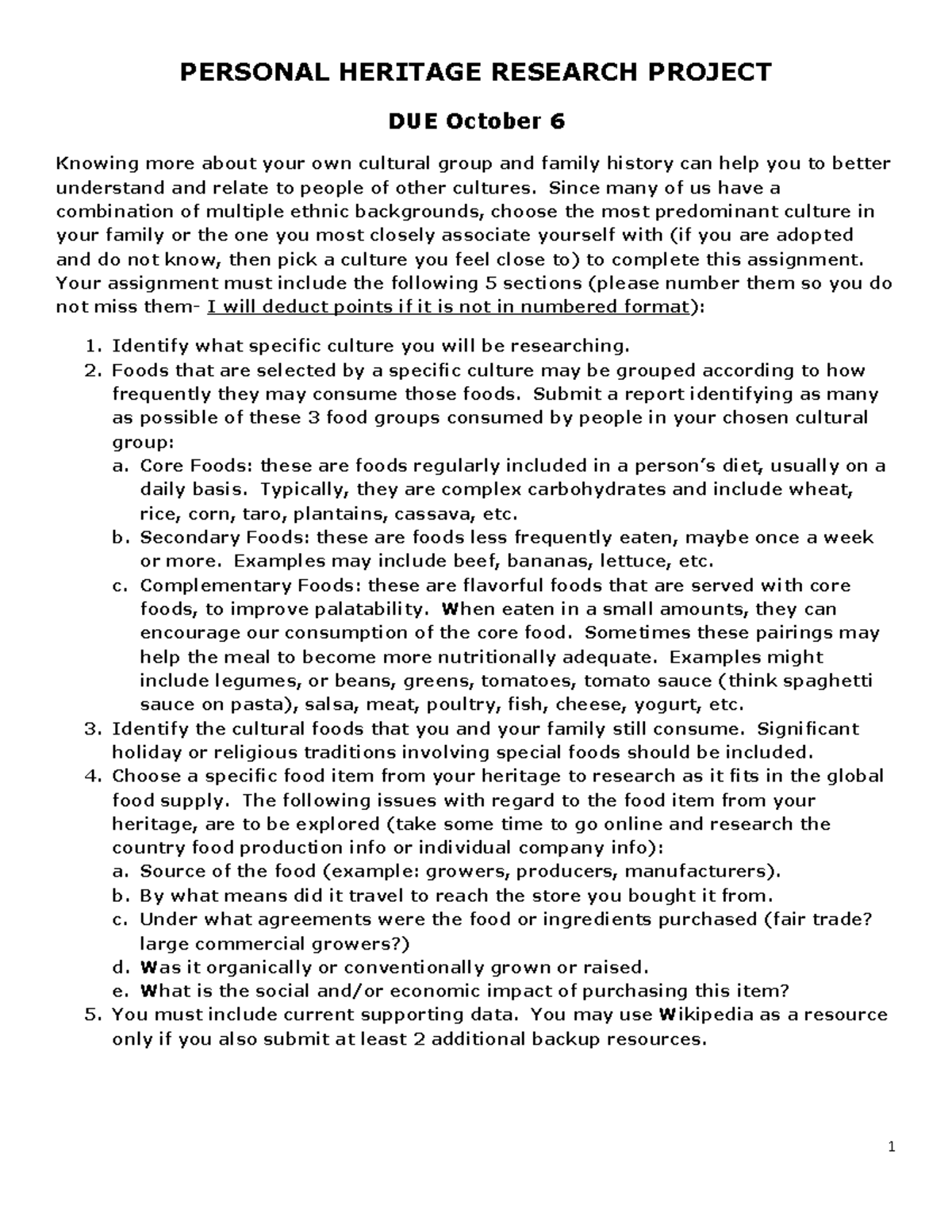 Personal Heritage Research Paper-2 - PERSONAL HERITAGE RESEARCH PROJECT ...