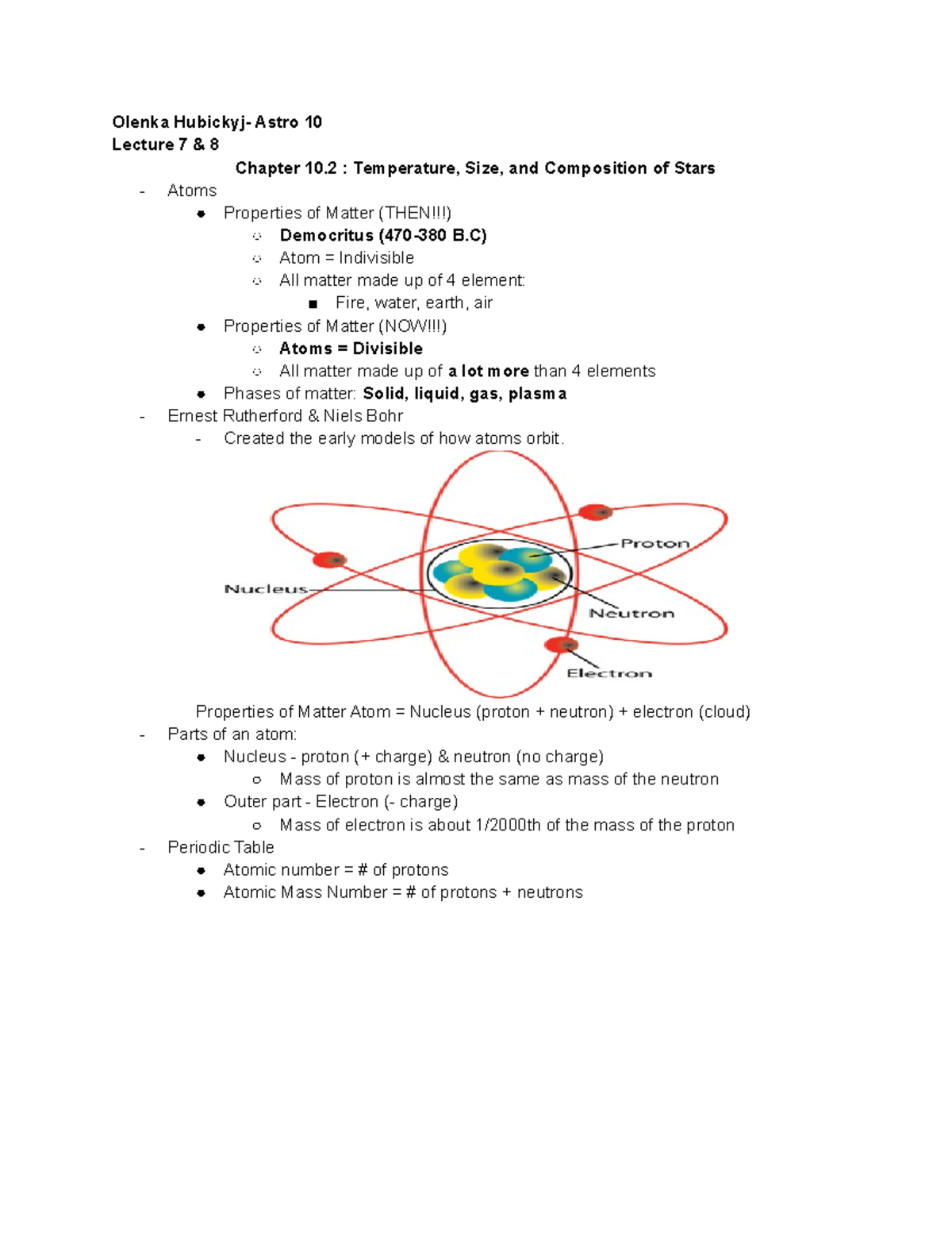 Astronomy - Exam 3 Lecture Slides - Olenka Hubickyj- Astro 10 Lecture 7 ...