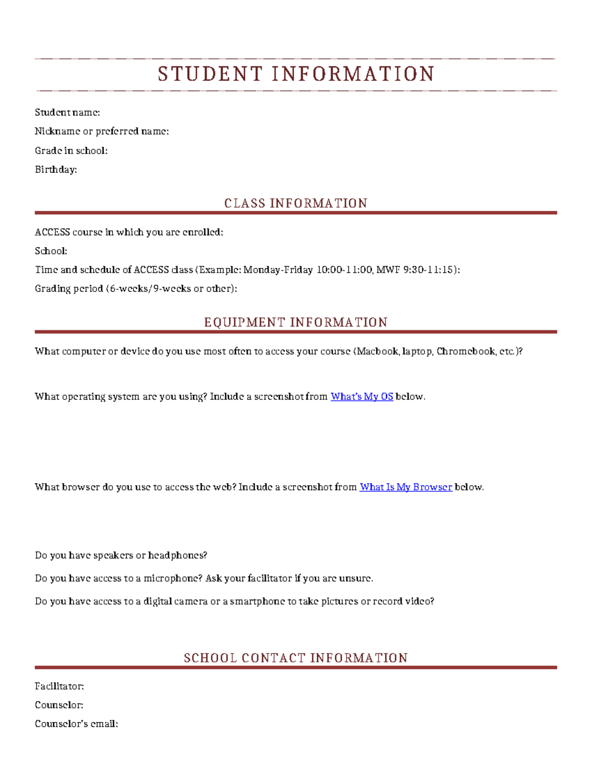 Student information - nice - S T U D E N T I N F O R M A T I O N ...