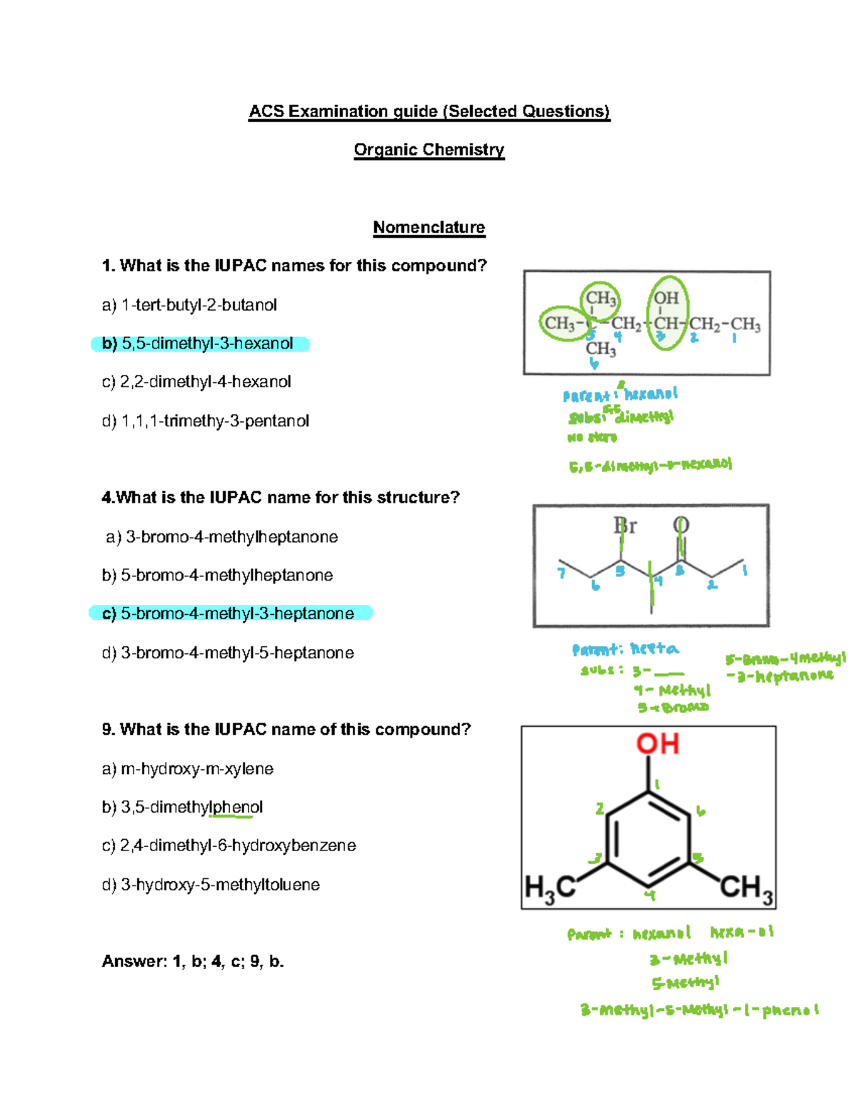 Final acs prep notes pt 2 - ACS Examination guide (Selected Questions ...