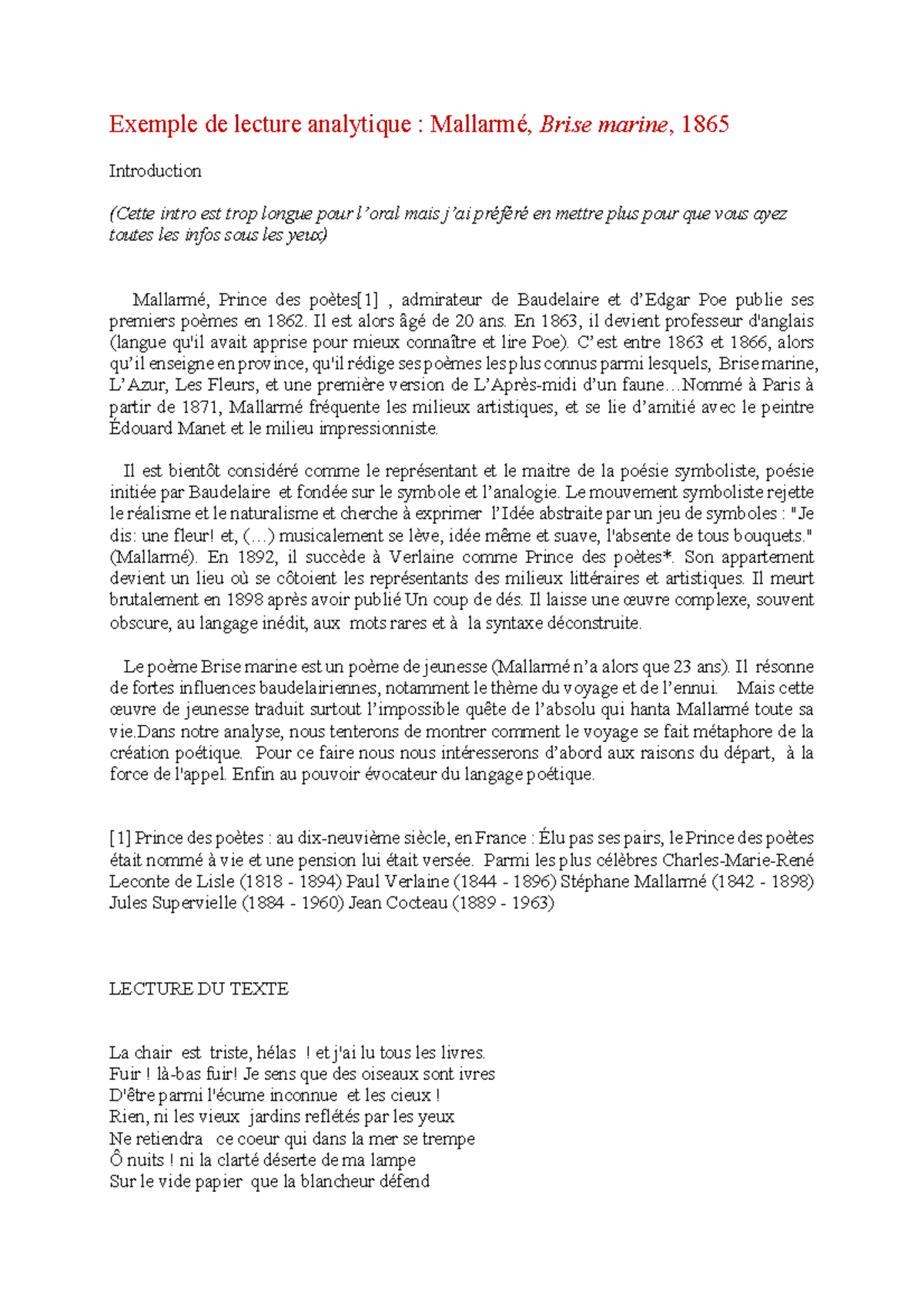 Exemple de lecture analytique - Il est alors âgé de 20 ans. En 1863, il ...