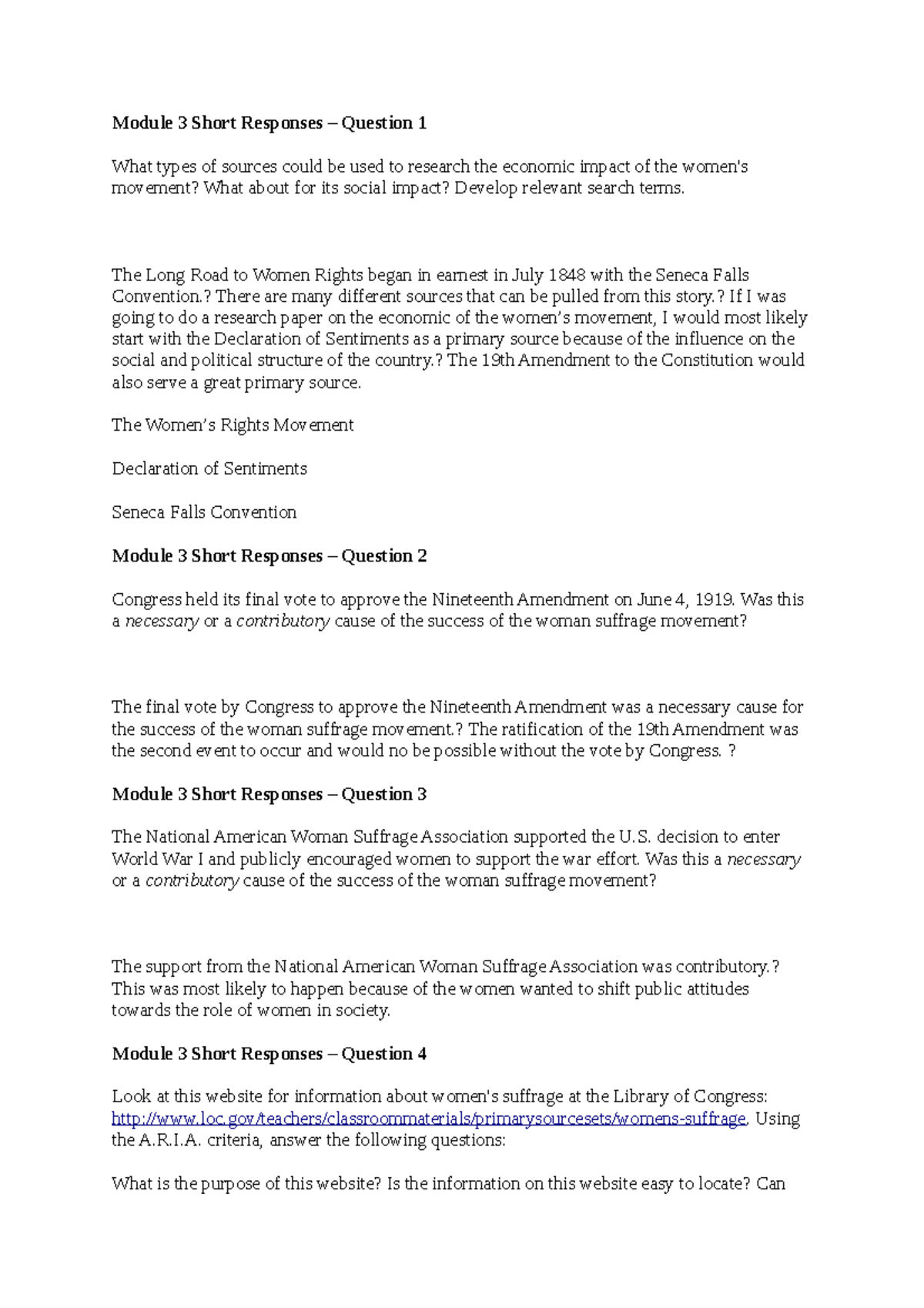 Module Three Short Responses Module 3 Short Responses Question 1 What Types Of Sources Could