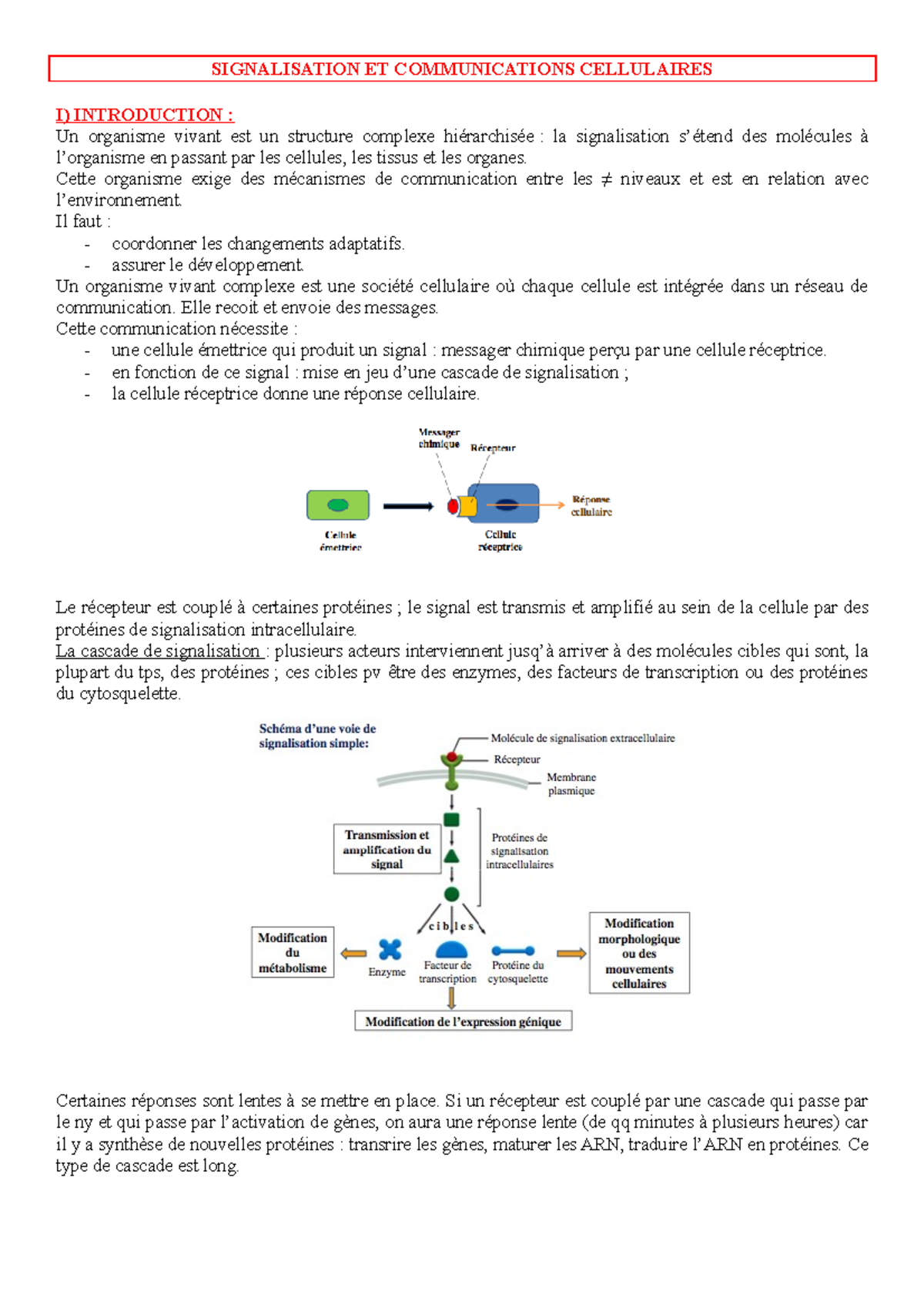 Signalisation - Cette organisme exige des mécanismes de communication ...