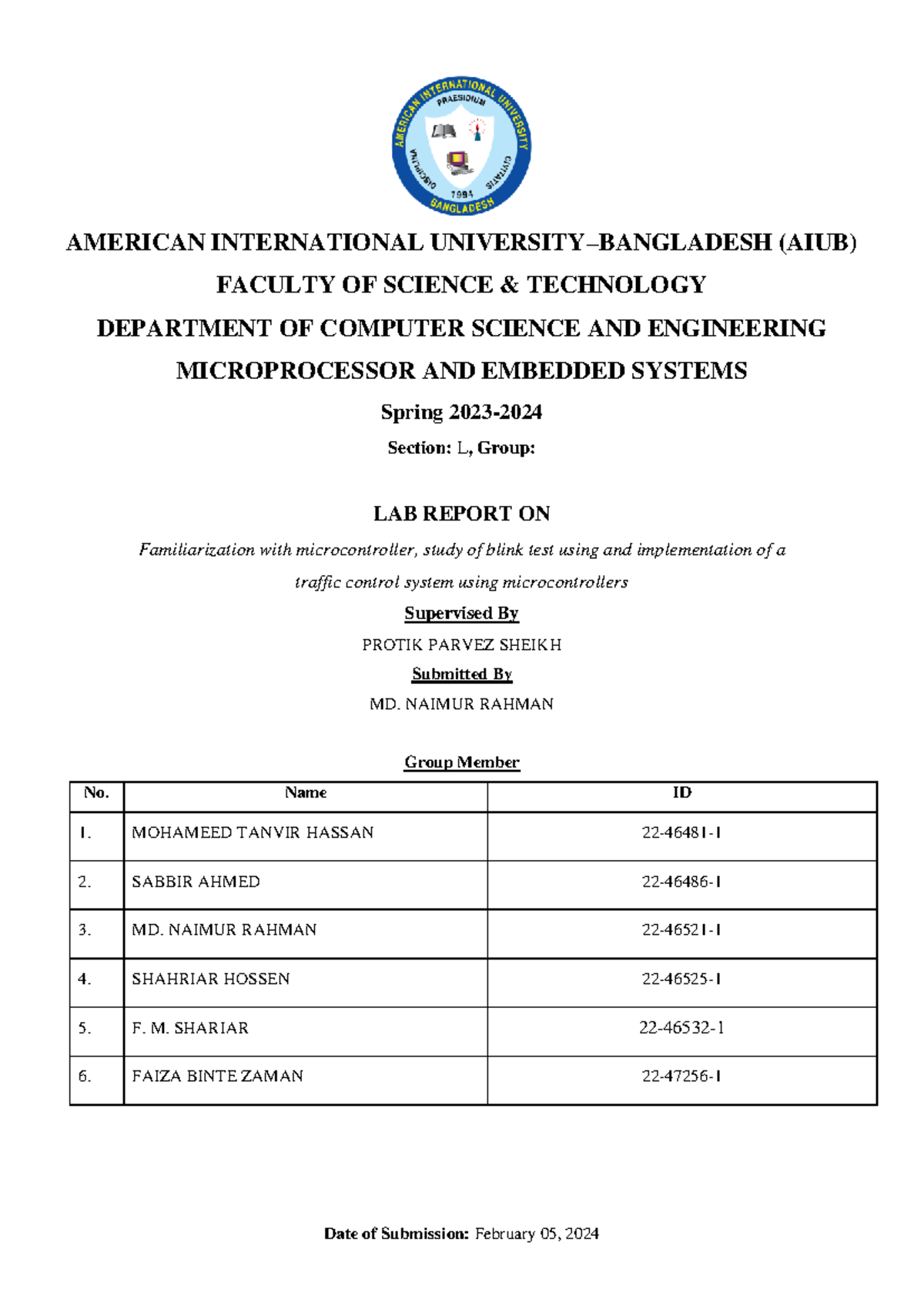 Familiarization with a microcontroller, study of LED blink test, and ...
