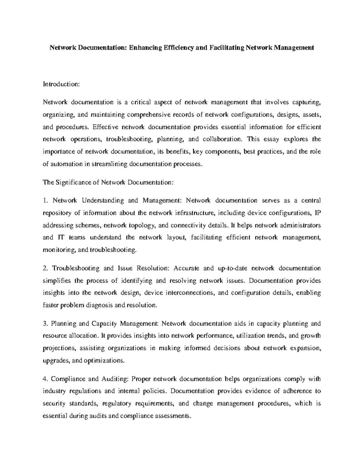 Network Documentation - Studocu