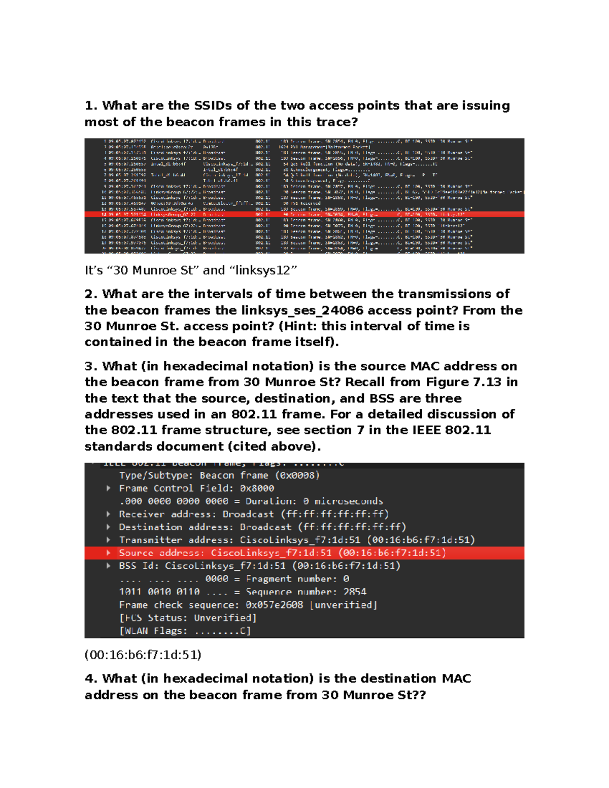 Lab computer network - What are the SSIDs of the two access points that ...