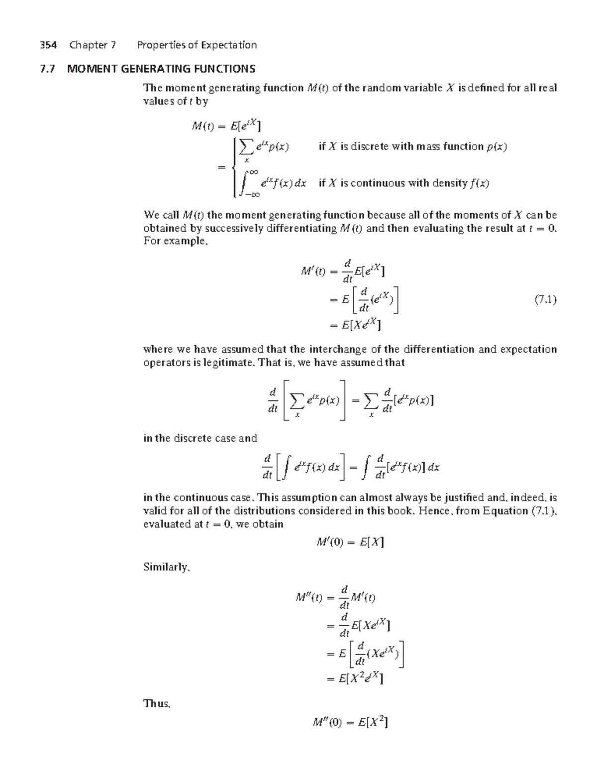 Special Distributions - 354 Chapter 7 Properties of Expectation 7 ...