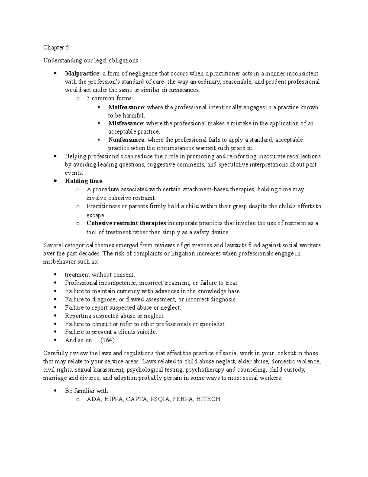 Chapter 5 - notes - SWRK 750 - SLU - Studocu