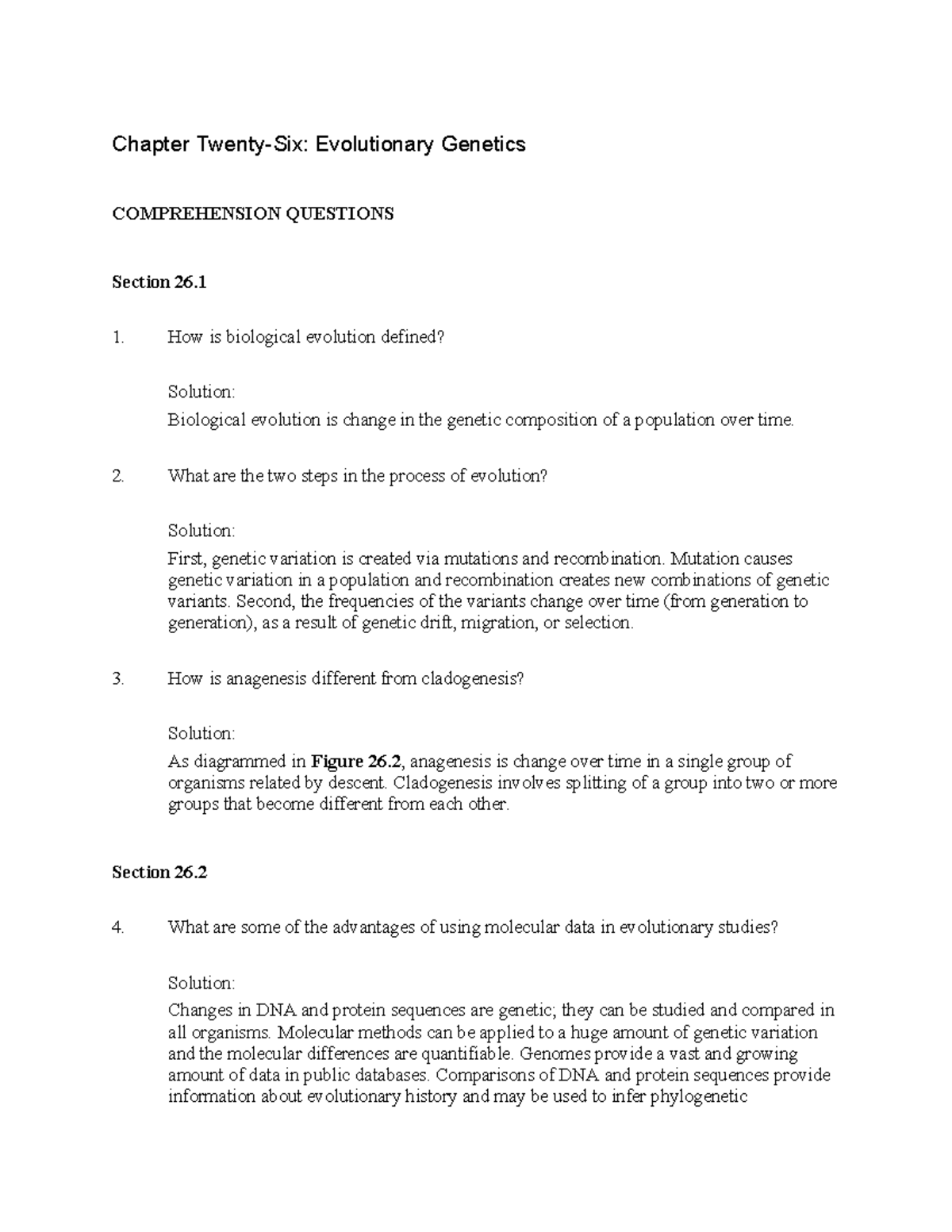 Pierce genetics 7e solutionsmanual ch26 - Tagged - Chapter Twenty-Six ...