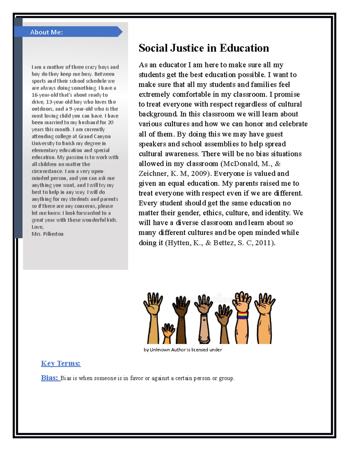 Social Justice Newsletter - About Me: Social Justice in Education I am ...