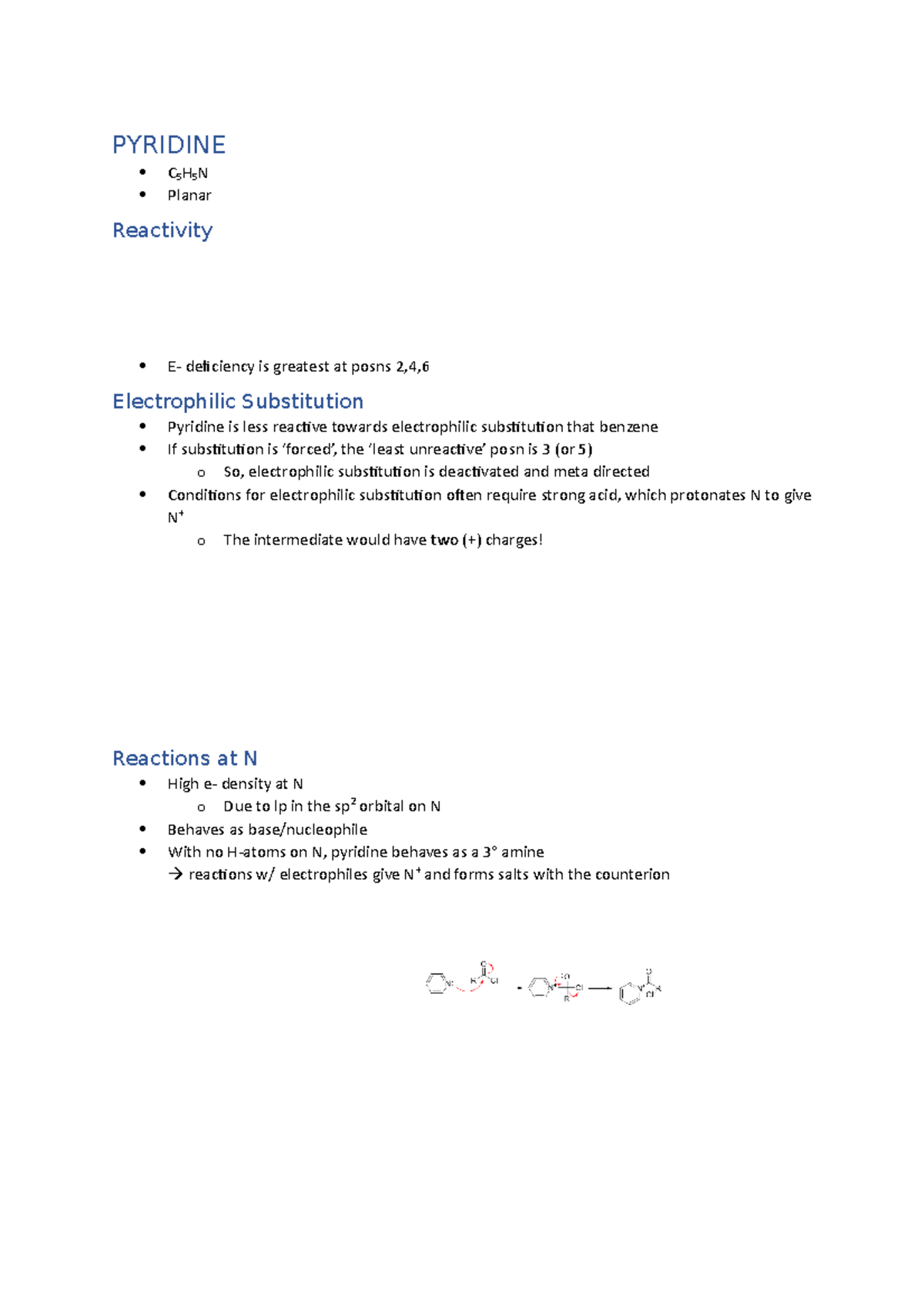 14. Pyridine - PYRIDINE C 5 H 5 N Planar Reactivity N + + - E ...