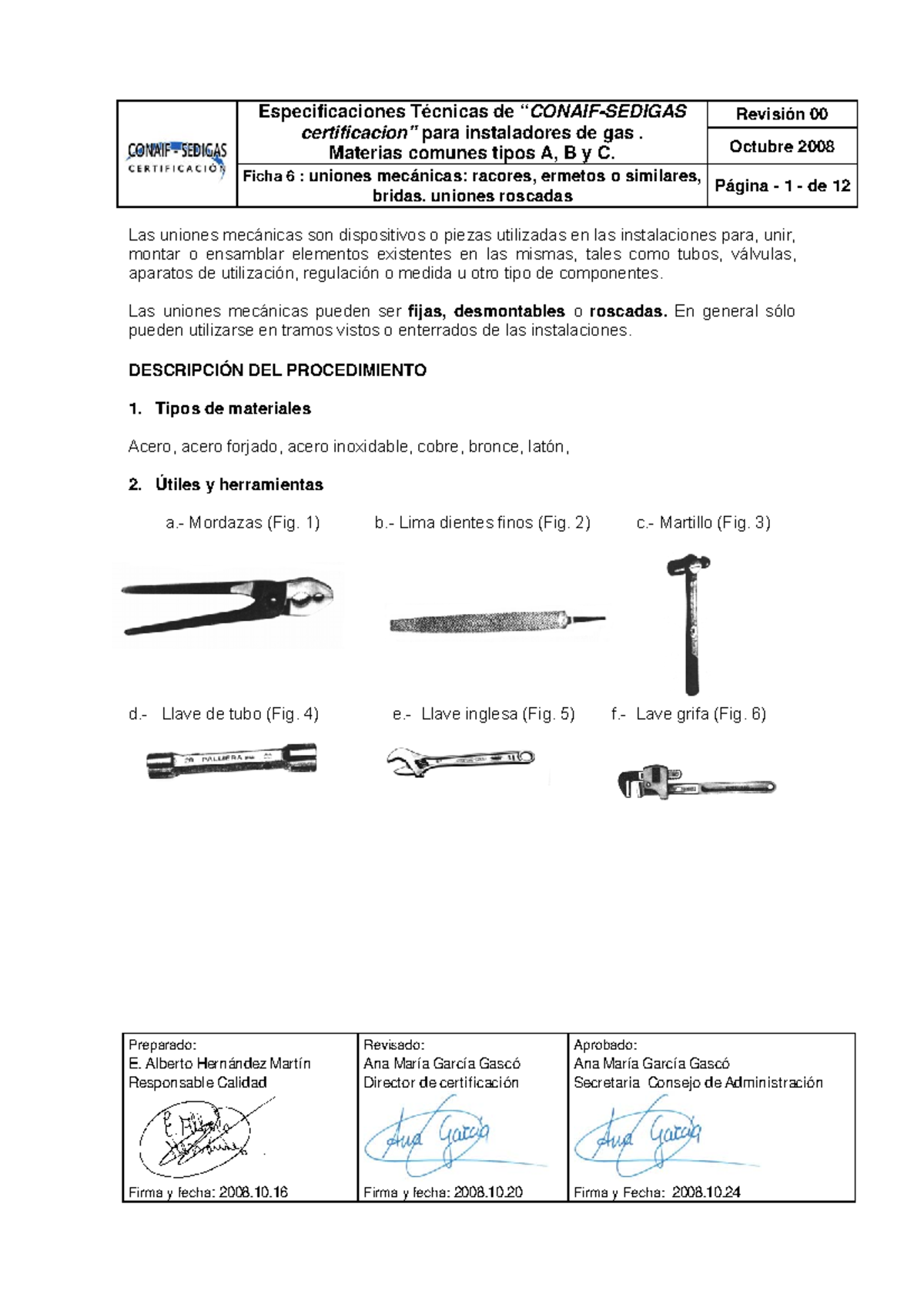 06 - Ficha 6 : uniones mecánicas: racores, ermetos o similares, bridas ...
