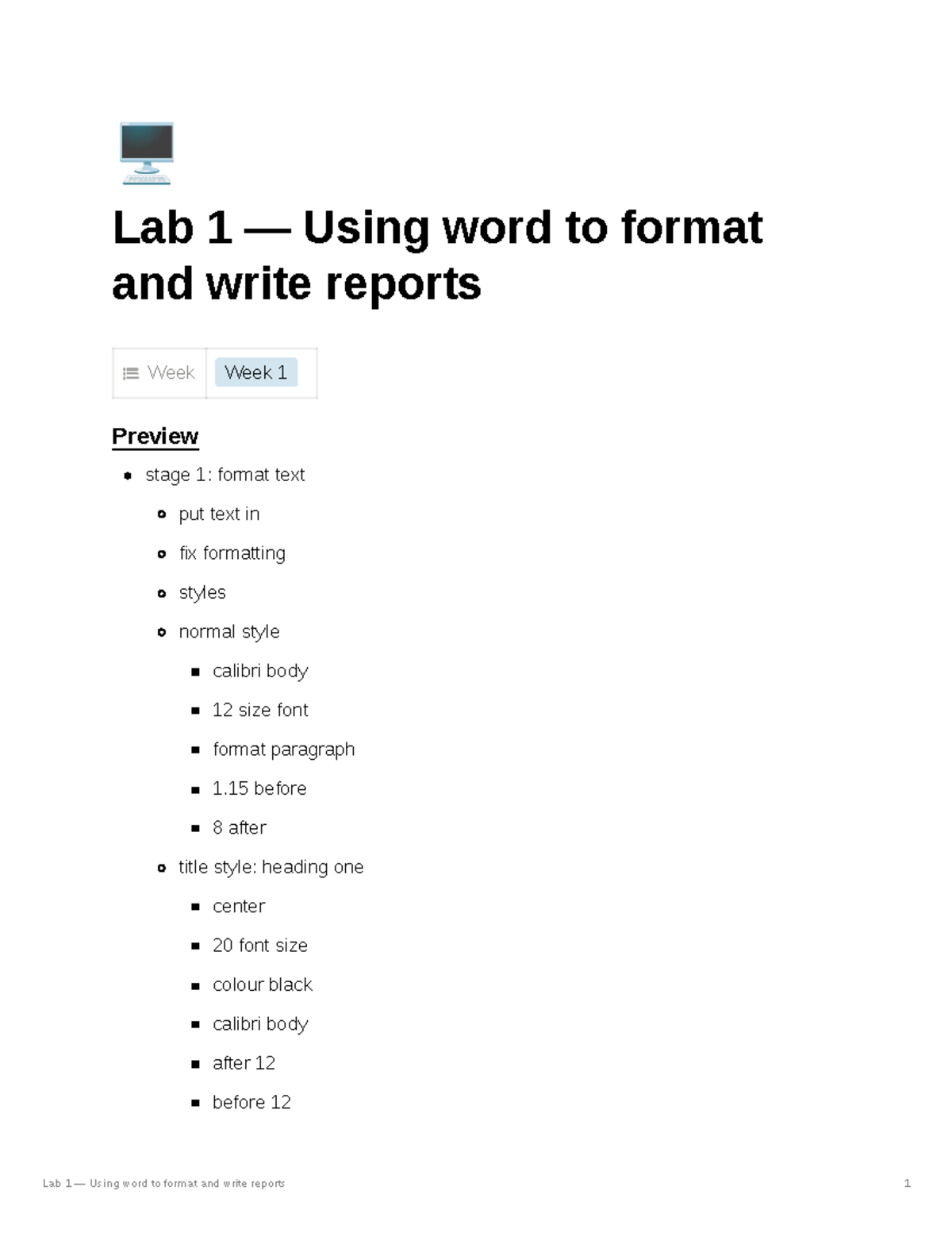 5bc764a5-c949-458a-a507-0dcb47009944 Lab 1 Using word to format and ...