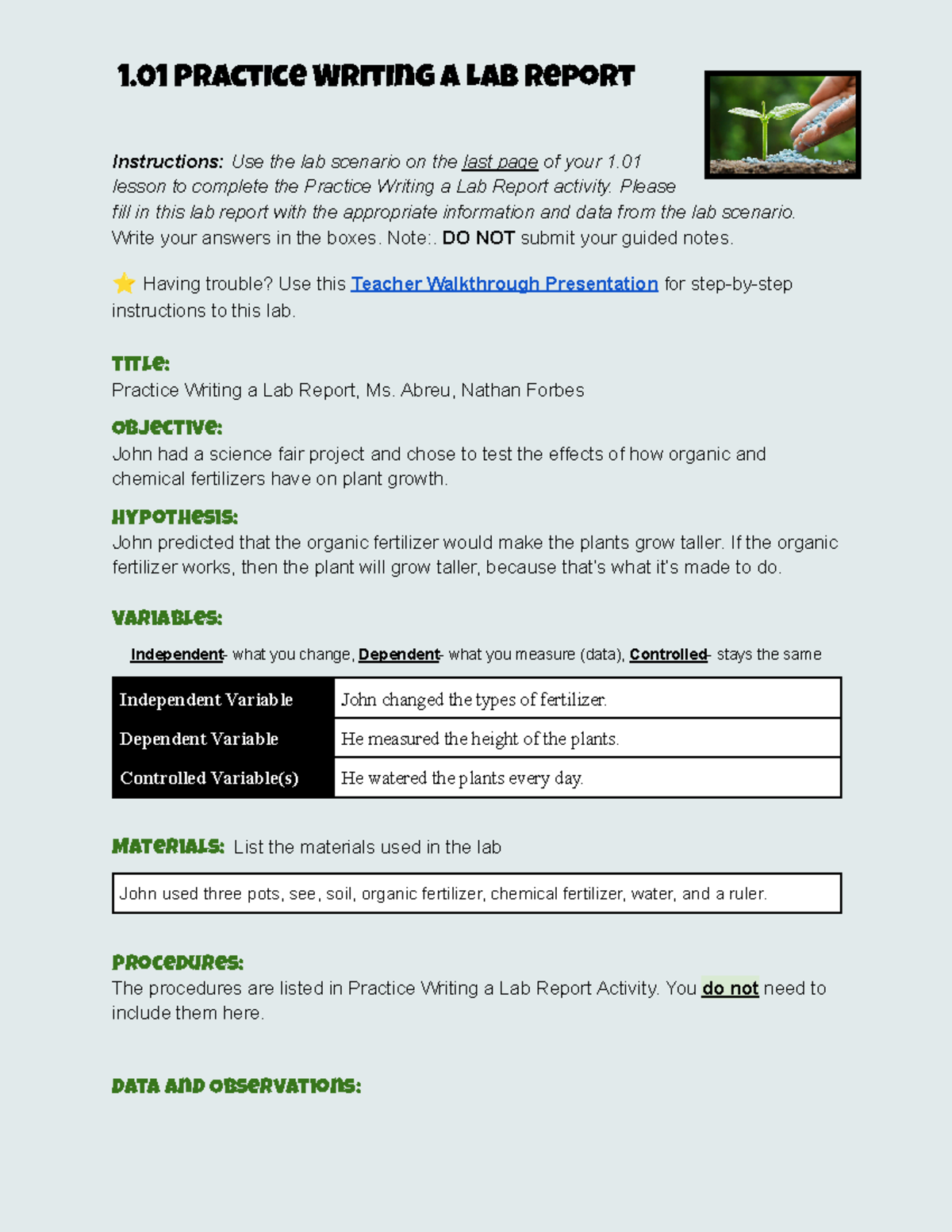 Nathan Forbes - 1 01 Exploring Life Lab Report - 1 Practice Writing a ...