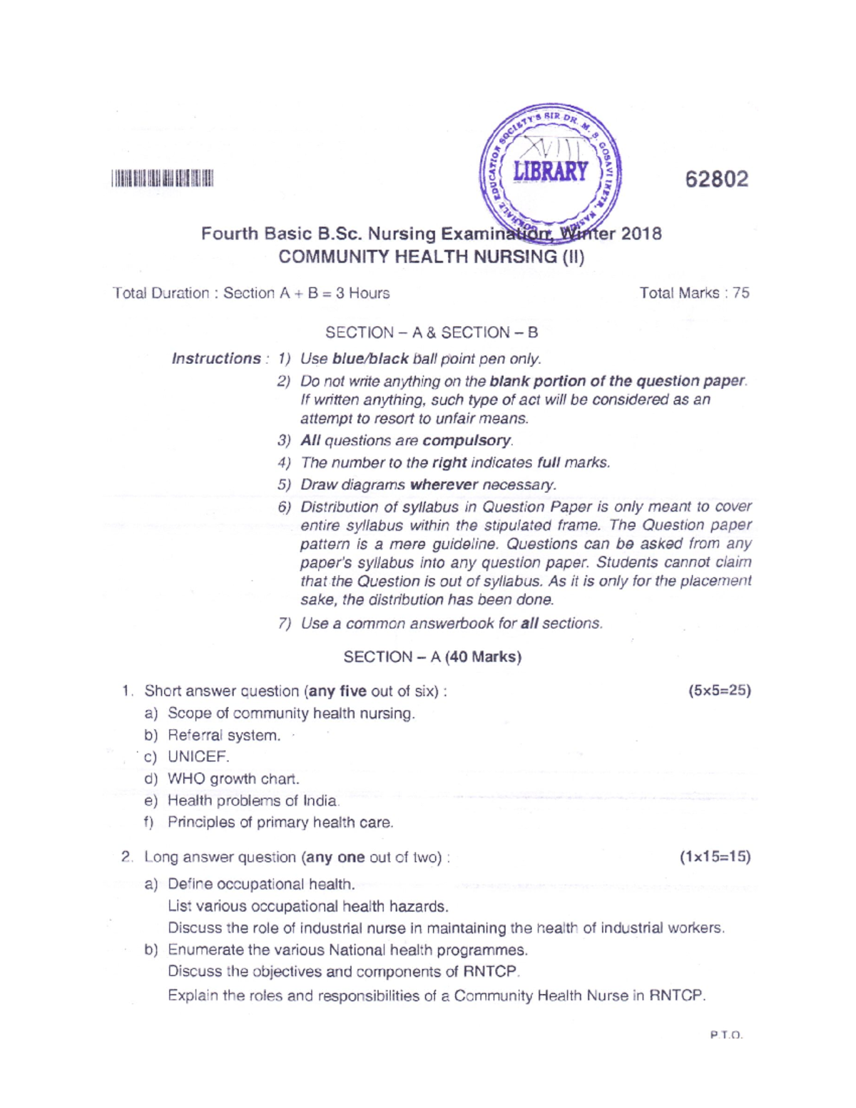 Fourth Year Community Health Nursing Nursing Studocu