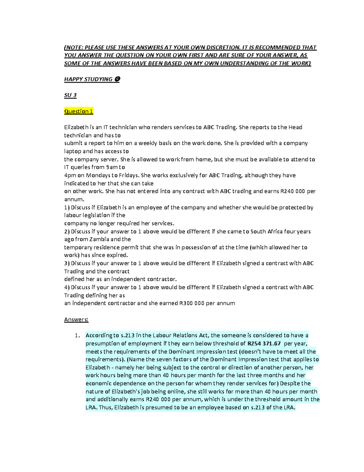 ABR Questions and Answers - (NOTE: PLEASE USE THESE ANSWERS AT YOUR OWN ...