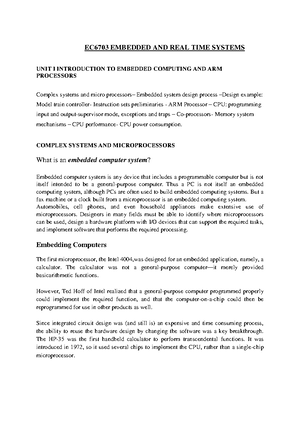 Embedded System Notes 1 - LECTURE NOTES ON EMBEDDED SYSTEMS DESIGN IV B ...