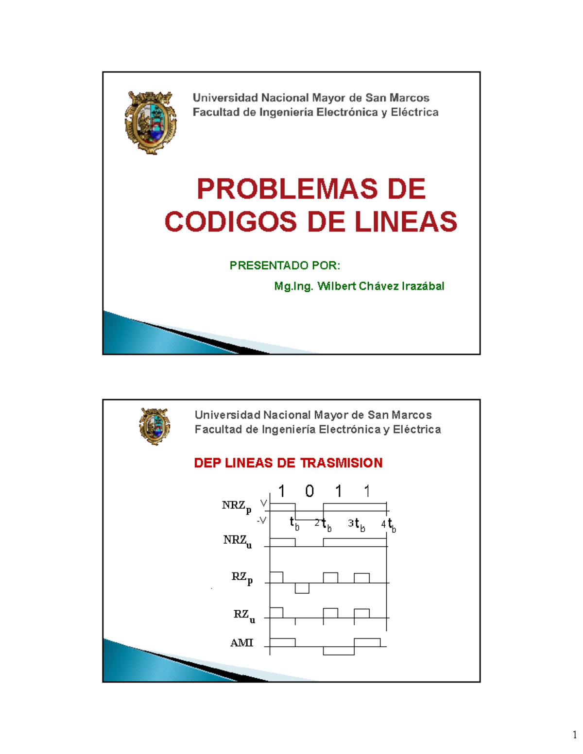 DEP códigos de línea - PRESENTADO POR: Mg. Wilbert Chávez Irazábal ...