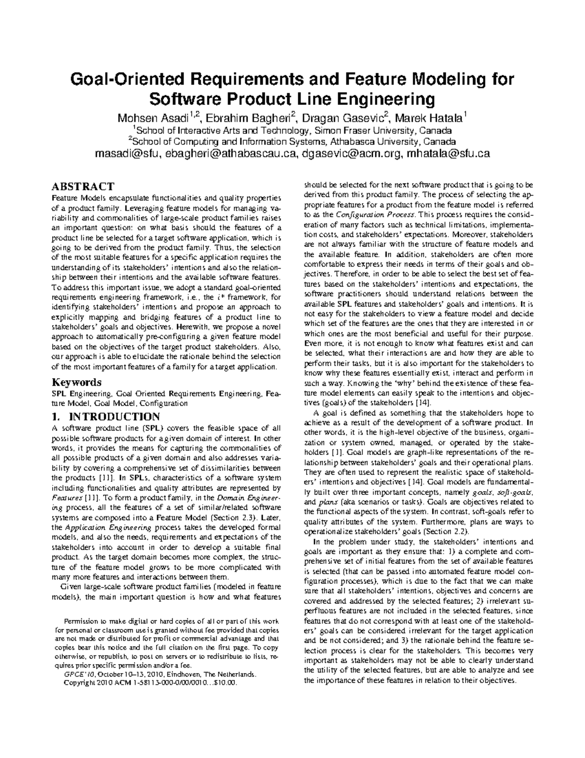Gpce10 1 Practice Materials Goal Oriented Requirements And Feature Modeling For Software