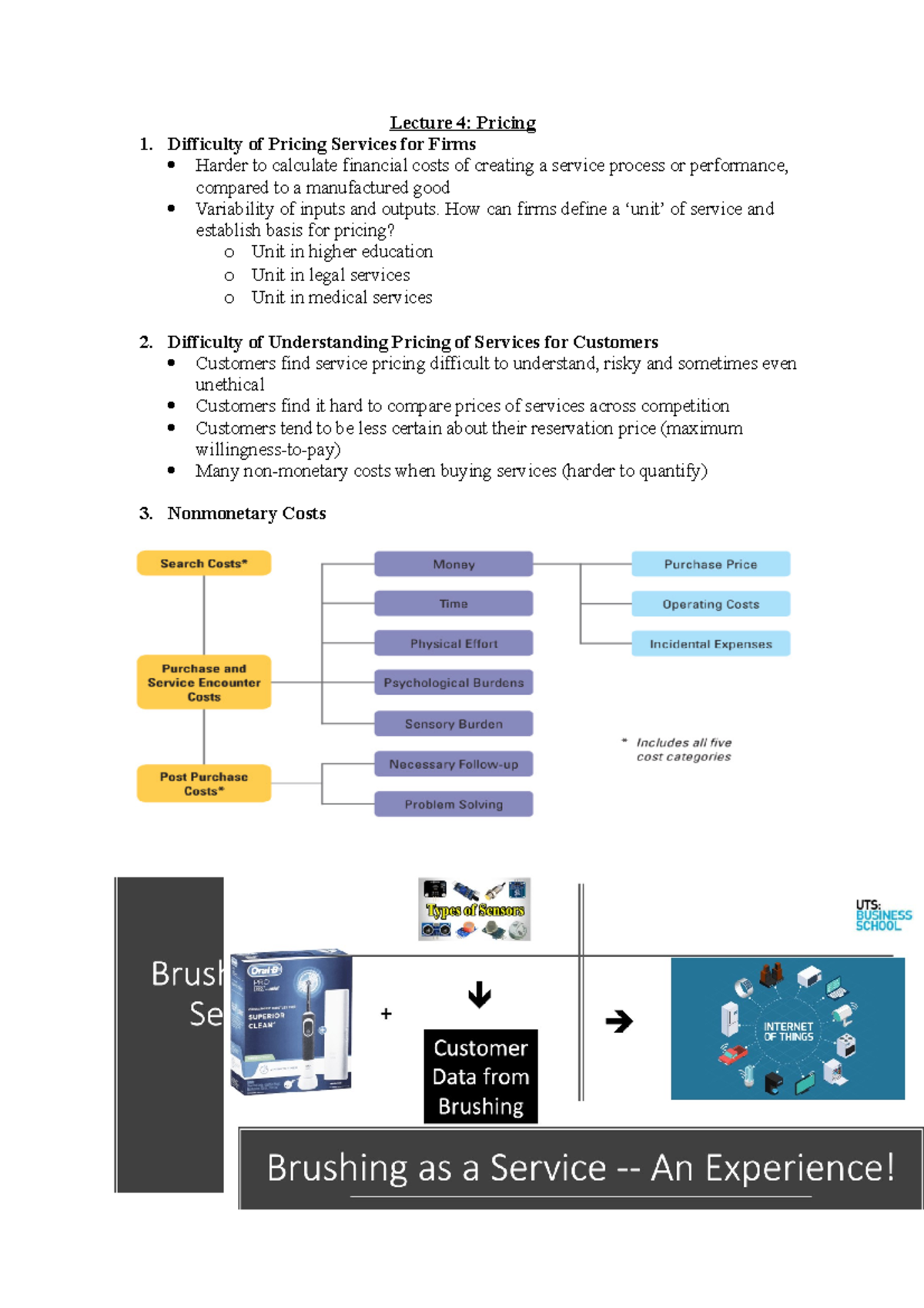 Lecture 4 - The Pricing of Services Notes - **Lecture 4: Pricing ...