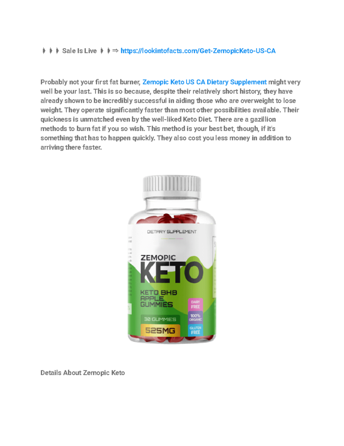 Zemopic Keto US CA Best Keto Gummies In 2024 - Sale Is Live ⇒ - Studocu