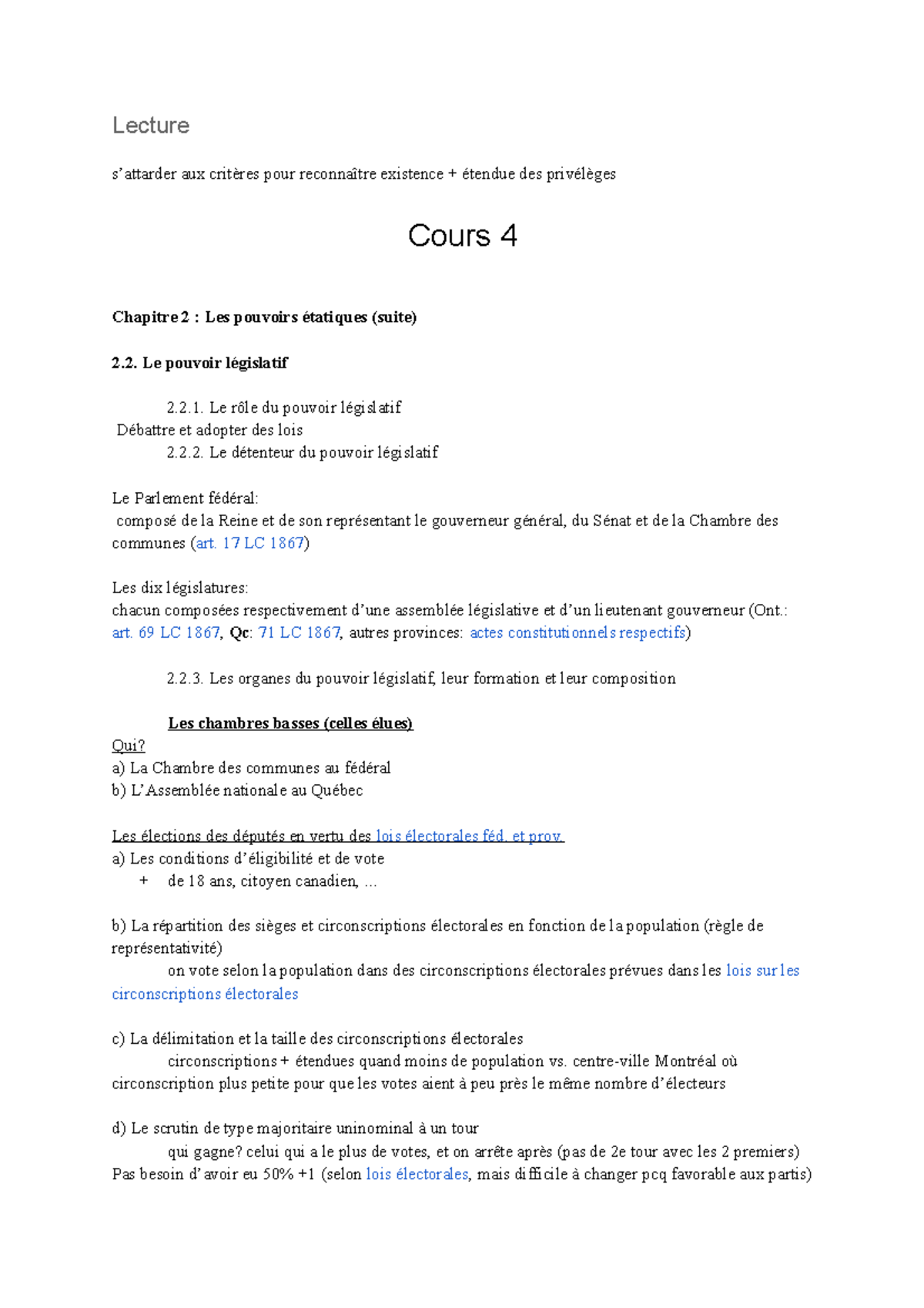 Cours 4 notes de cours - Ingride Roy - Lecture s’attarder aux critères ...