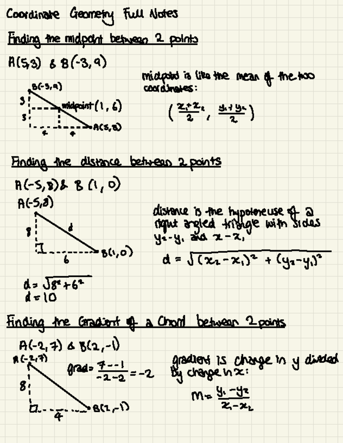 Coordinate Geometry Full Notes - Coordanare Geomeiny TWH Notes Finding ...