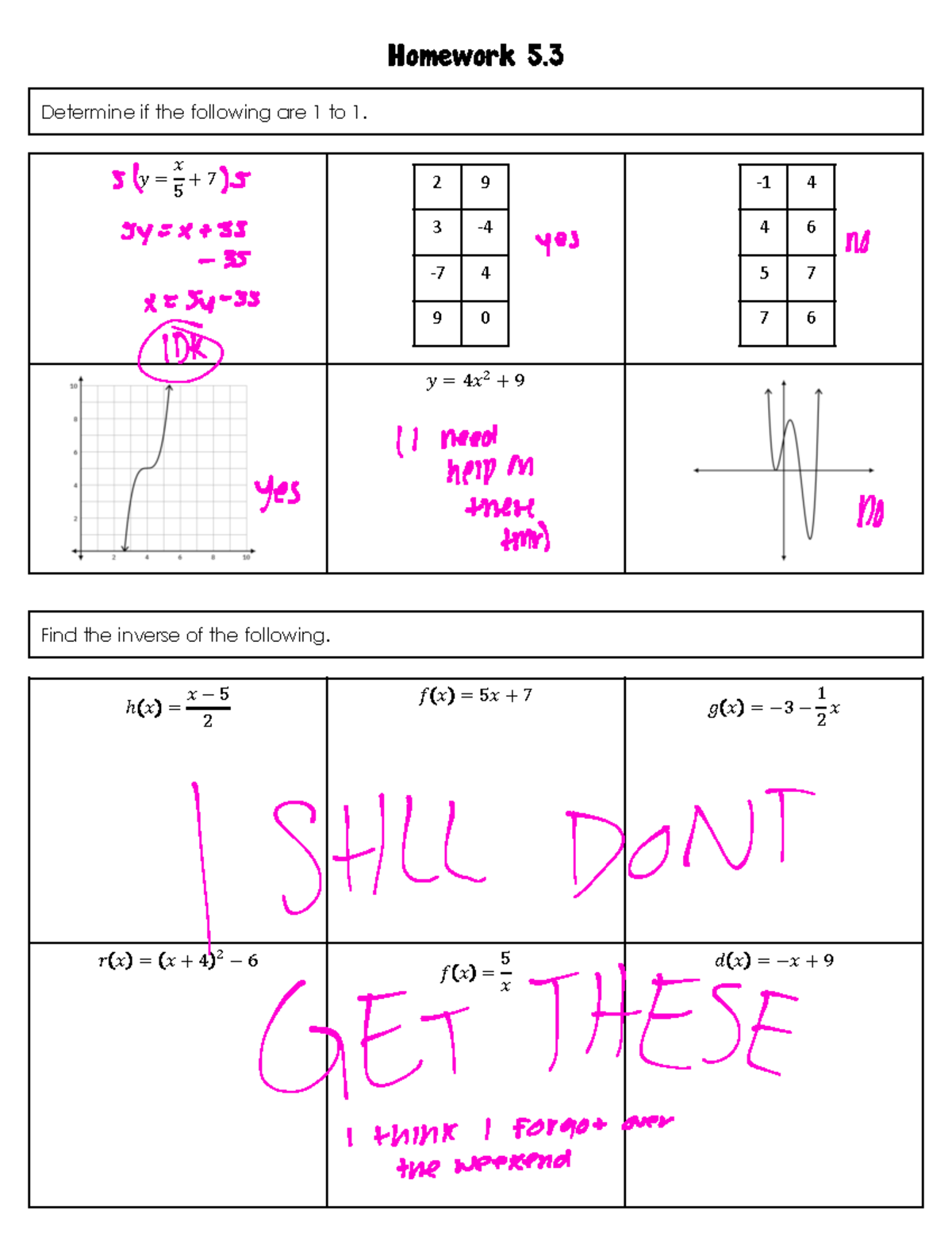 Download 7919333 - Math notes for extended Algebra - Homework 5. 𝑦 = 𝑥 ...