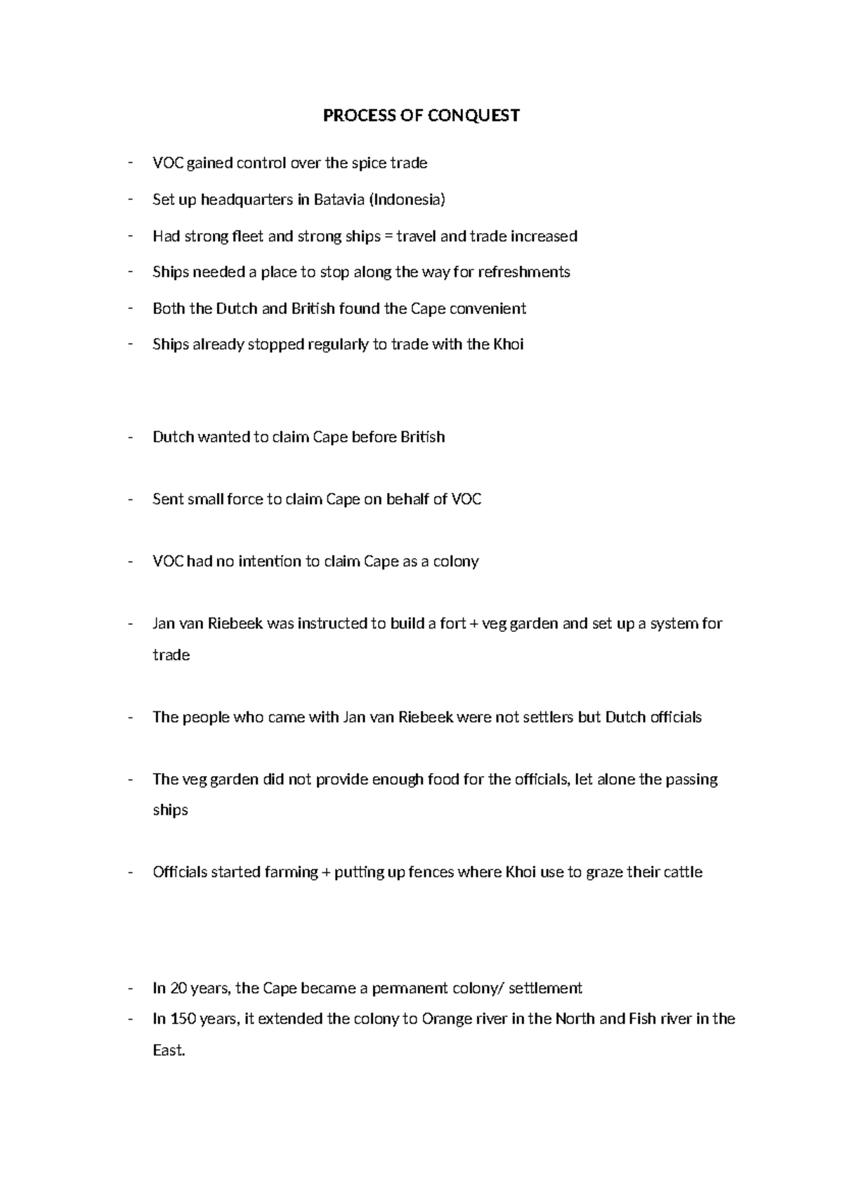 Dutch East Indian Process OF Conquest and Process of Slavery 1 ...