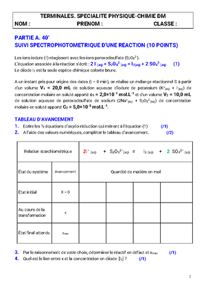 Exercice Qr K correction - SPECIALITE PHYSIQUE-CHIMIE. C EXERCICE Qr K ...