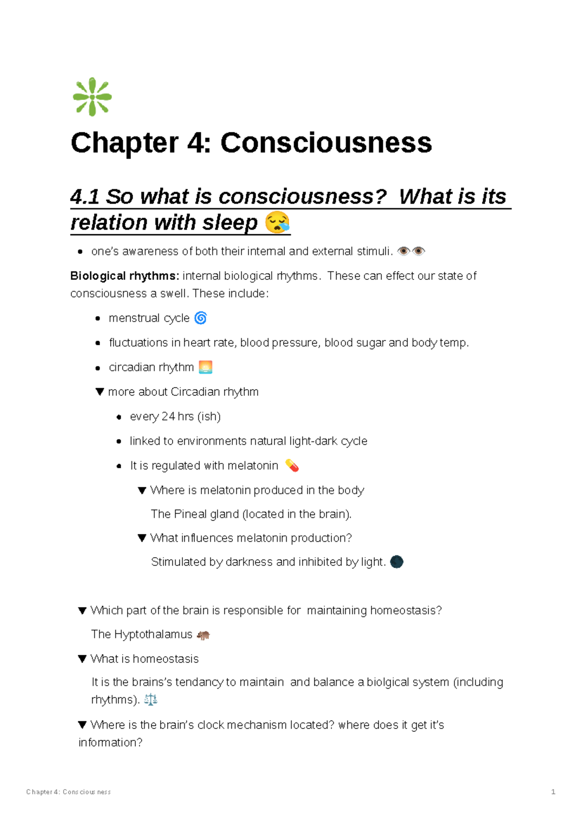 Chapter 4 Consciousness - Chapter 4: Consciousness 4 So what is consciousness? What is its ...