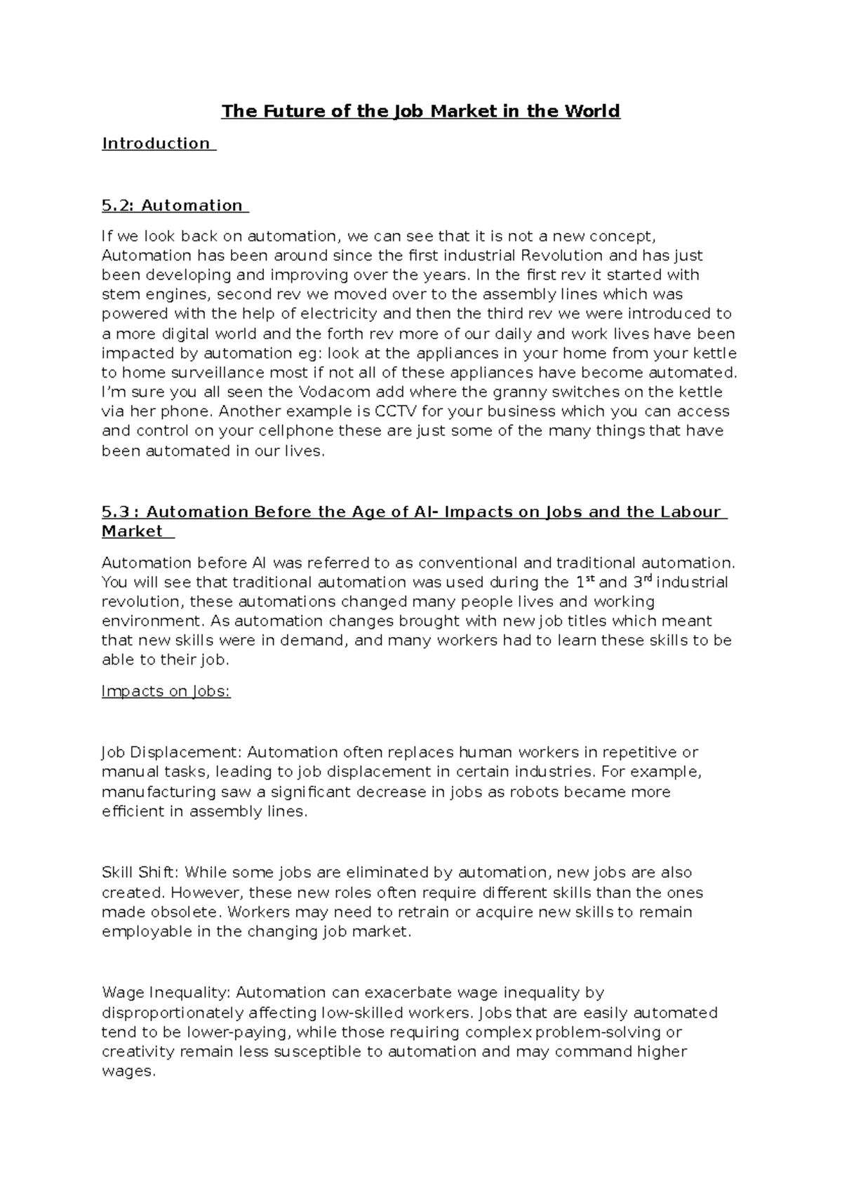 The Future of the Job Market in the World - The Future of the Job ...