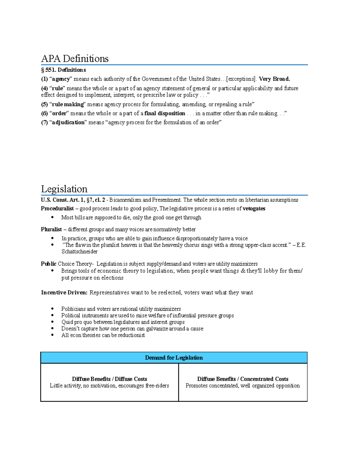 KU LR Outline - APA Definitions § 551. Definitions (1) “agency” means ...