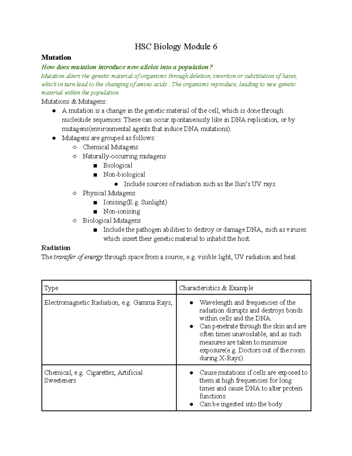 HSC Biology Module 6 - The organisms reproduce, leading to new genetic ...
