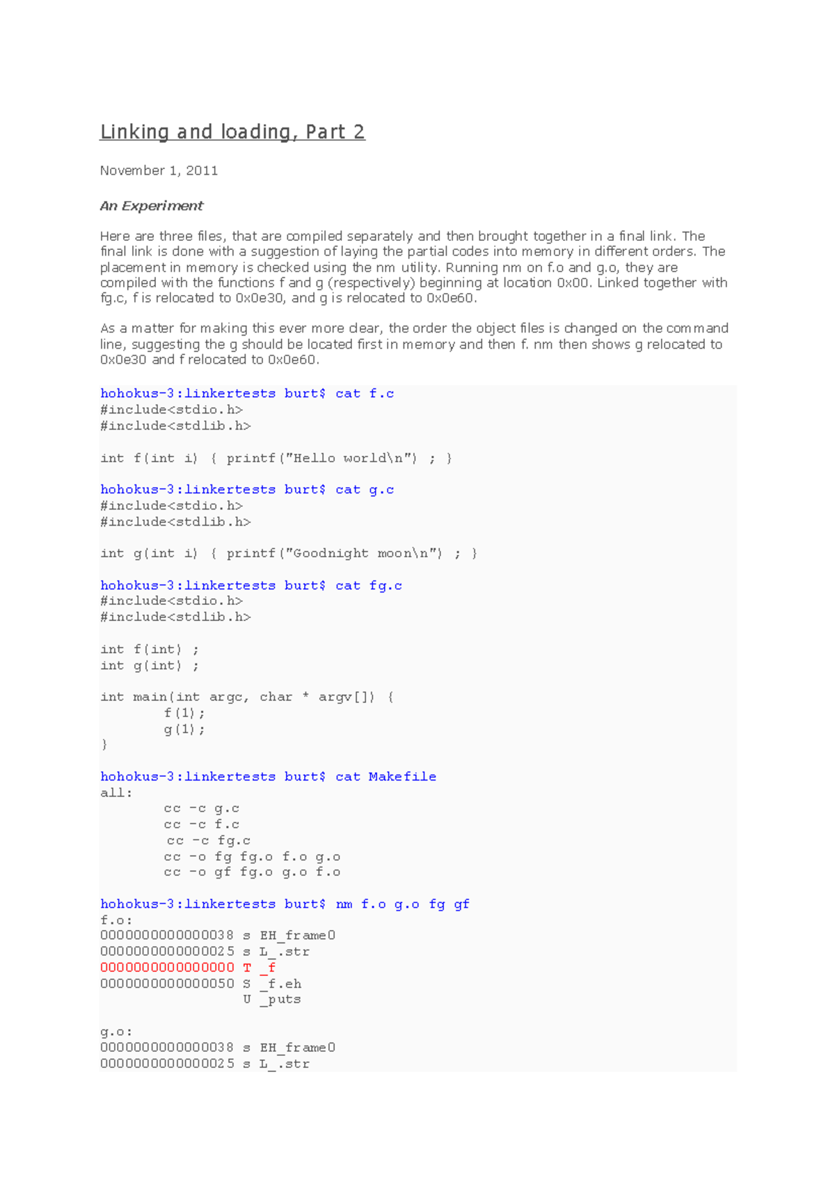 Linking and loading 2 - The final link is done with a suggestion of ...