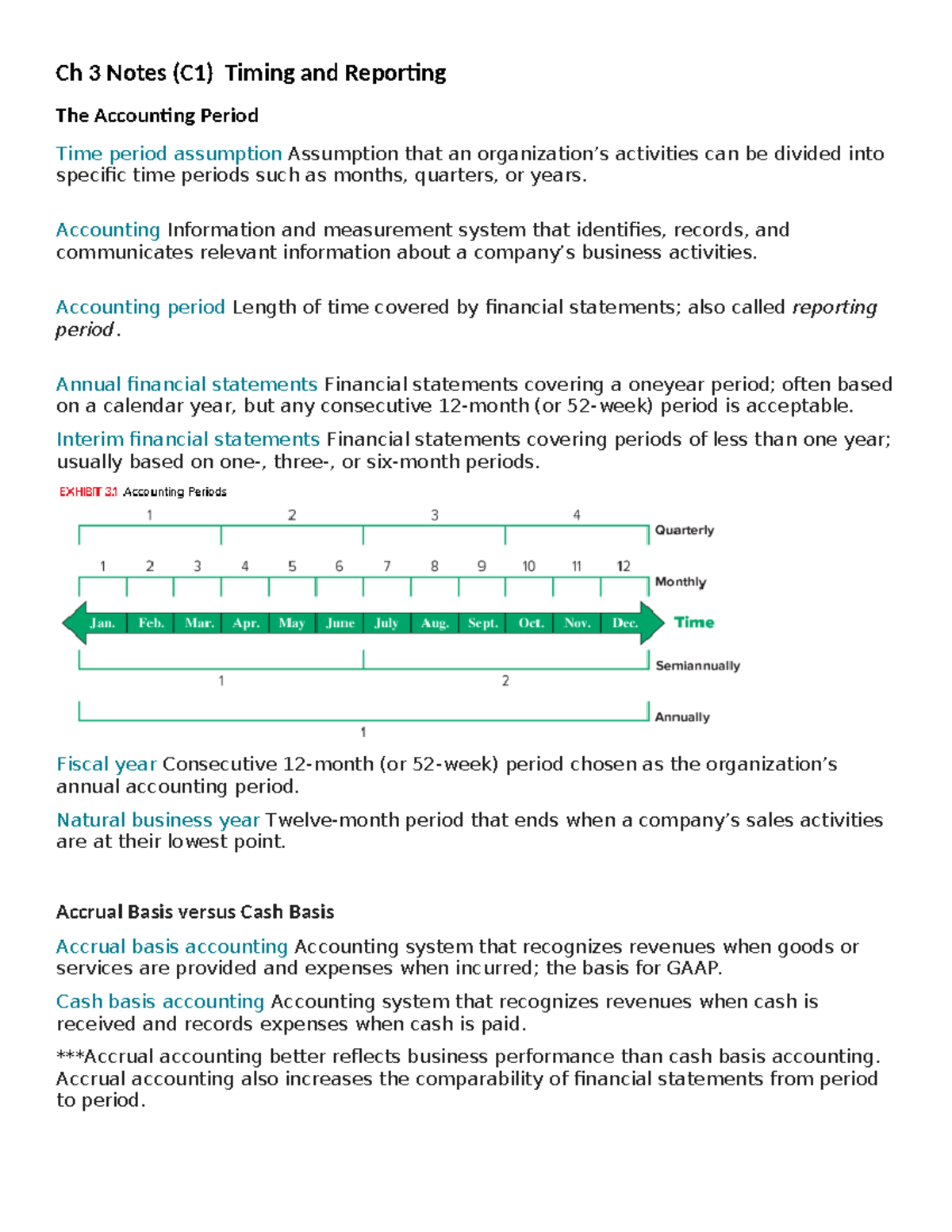 Ch 3 Book Notes - Intro to Accounting - Ch 3 Notes (C1) Timing and ...