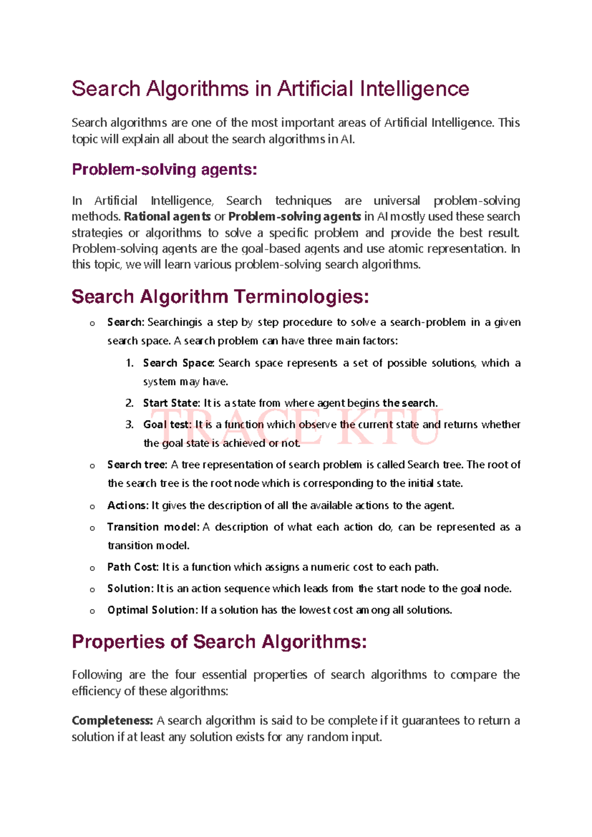 Module 2 - Search Algorithms in Artificial Intelligence Search algorithms are one of the most ...