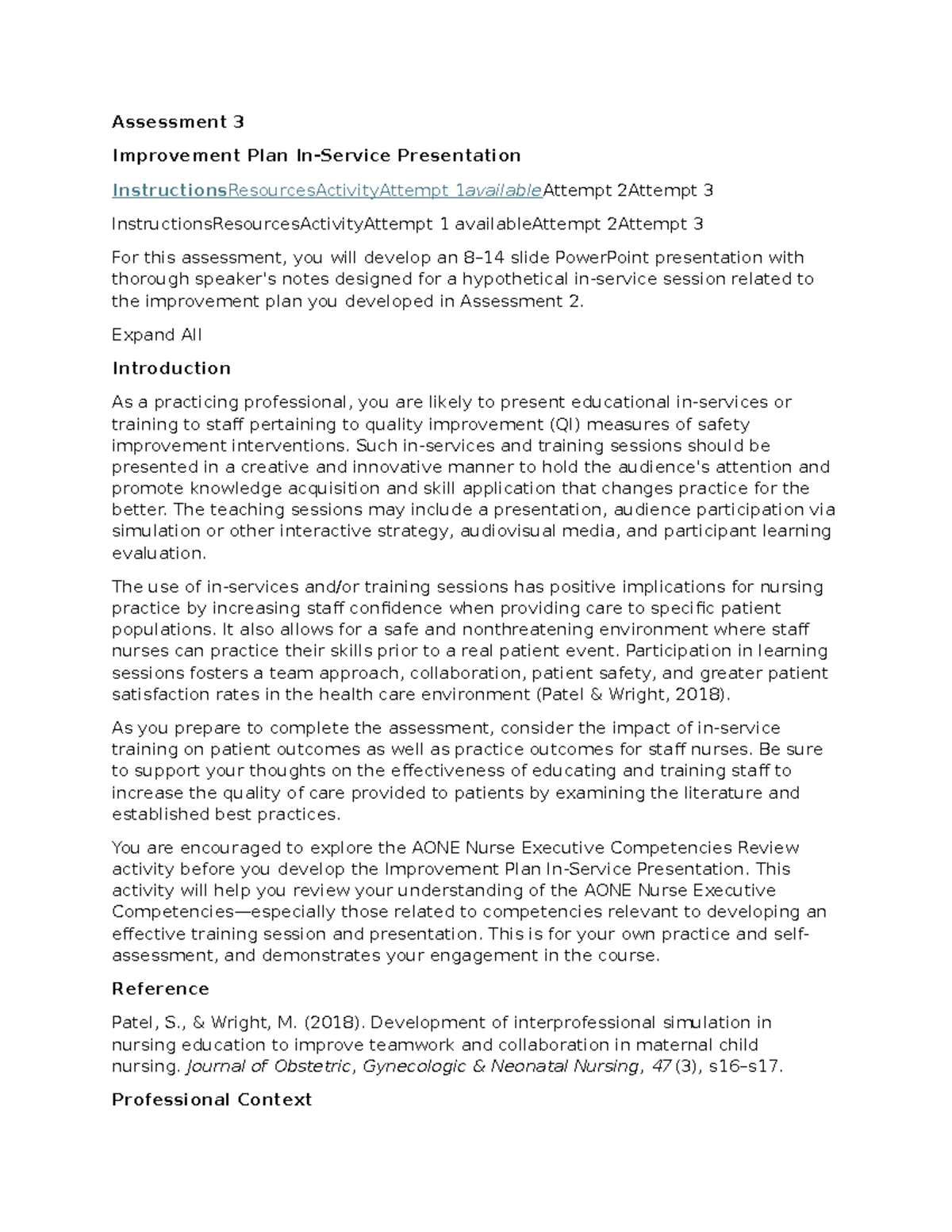 Improvement plan Assessment 3 - Assessment 3 Improvement Plan In ...